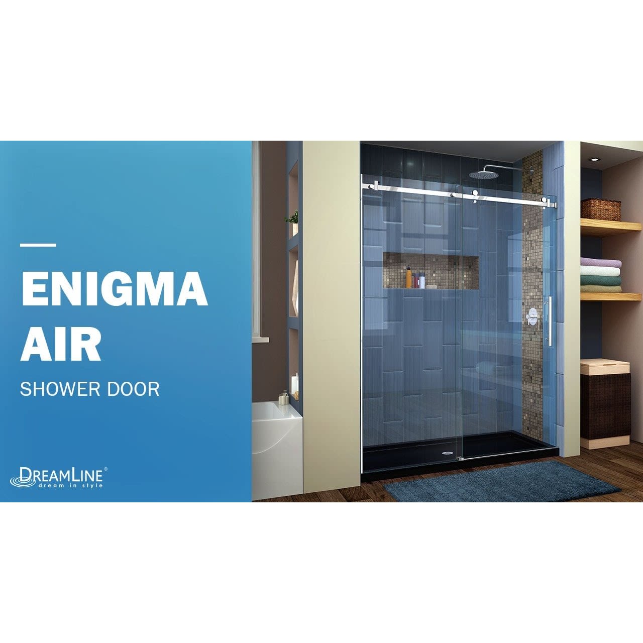 DreamLine Enigma Air 56 - 60 inch W x 76 inch H Frameless Sliding ...