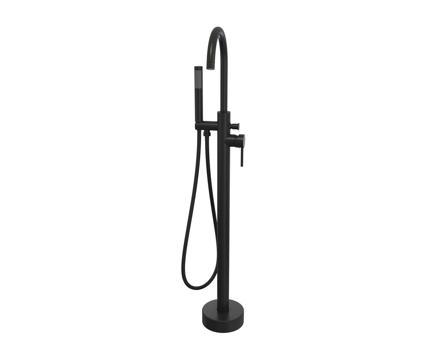 Linosa Freestanding Tub Faucet with Handshower in Black | Accessory, Maax