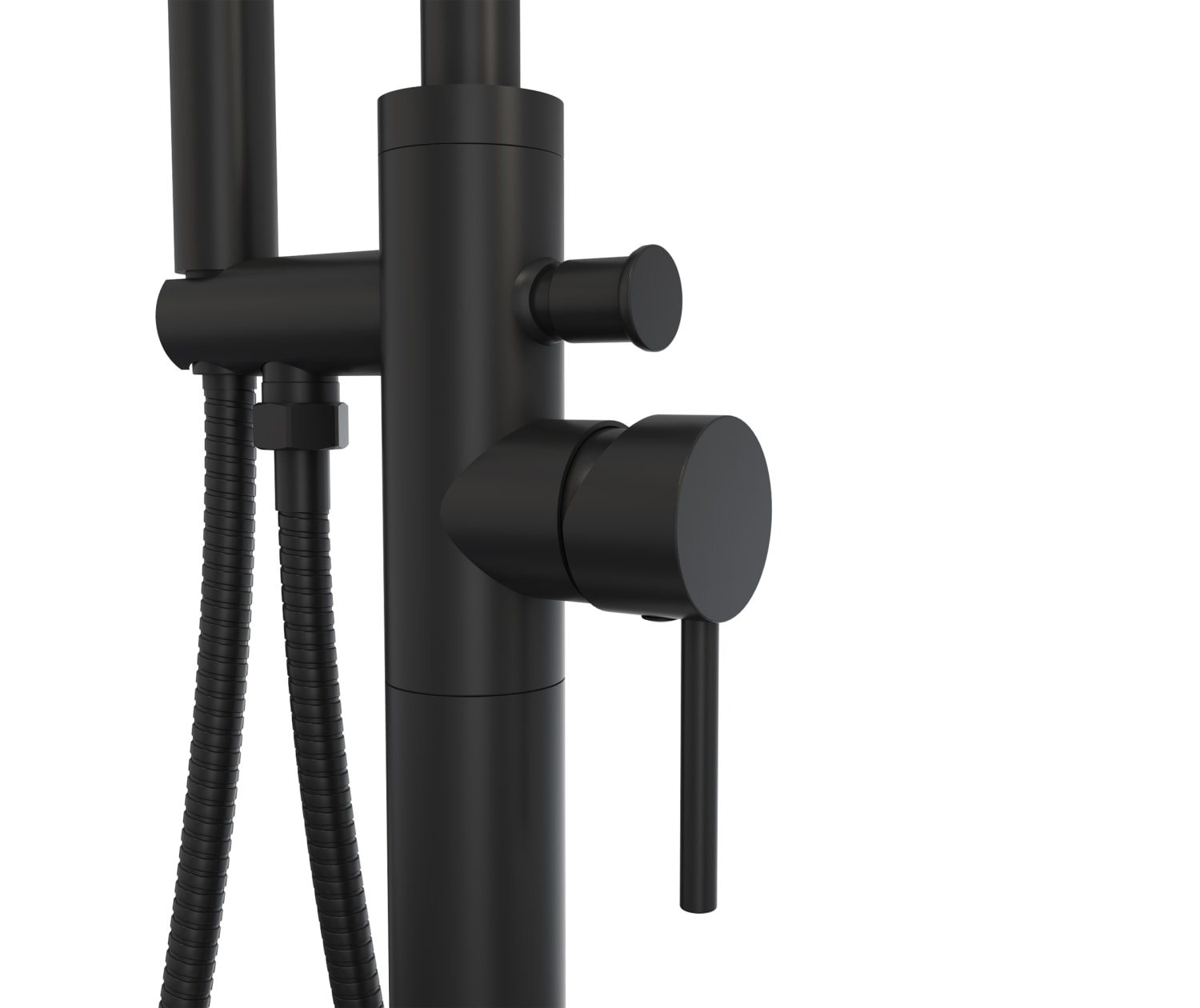 Linosa Freestanding Tub Faucet with Handshower in Black | Accessory, Maax