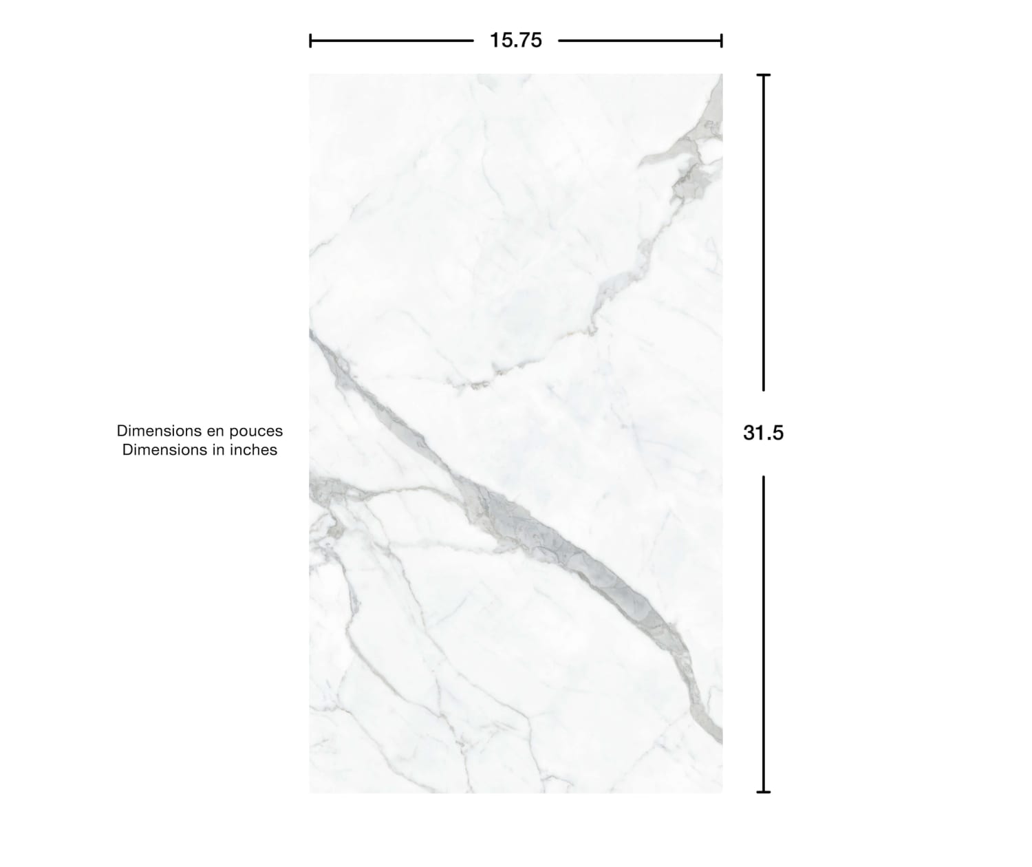 Manhattan Glue-up Wall Tiles 15.75 x 31.5 in. In Smooth Marble Glacier ...