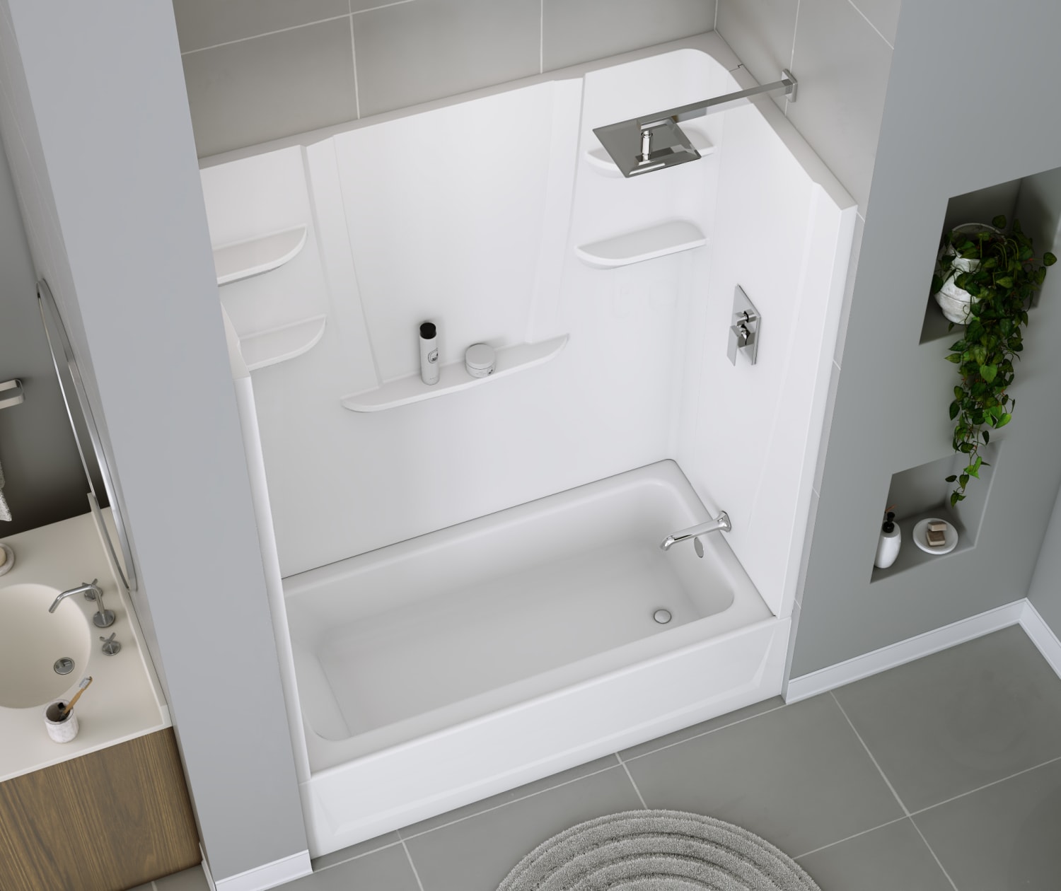 VP6030CTSL/R 60 x 30 Veritek™ Pro Alcove Right Hand Drain Four Piece ...