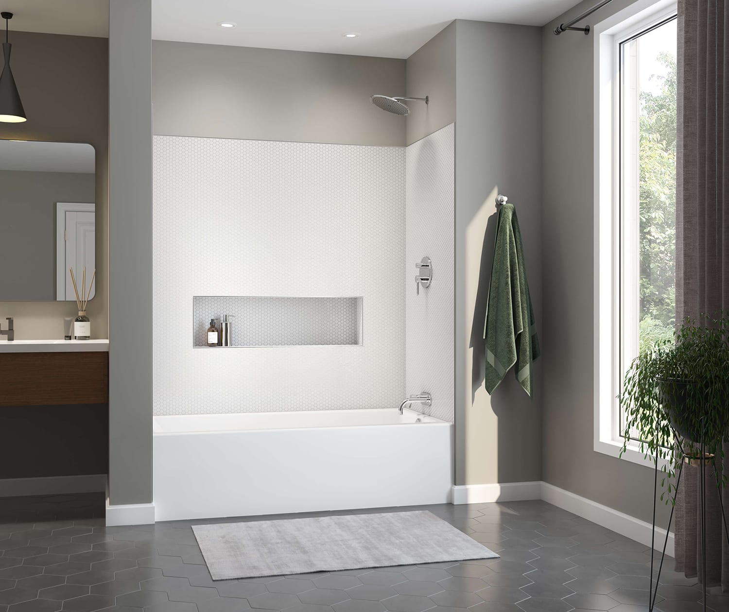 LM60 x 32 Skirted Minimalist Applied Acrylic Alcove Right-Hand Bathtub ...