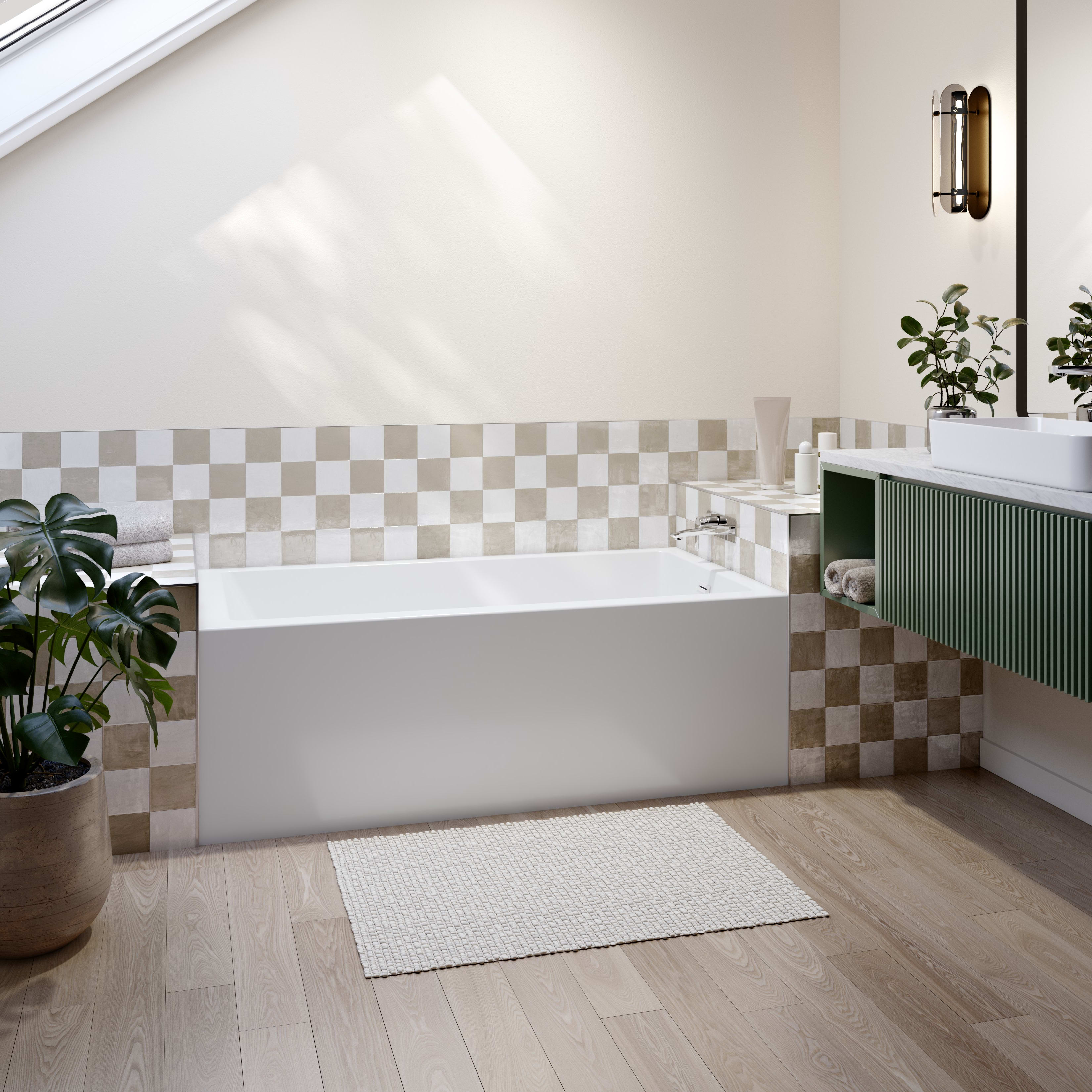 Beaumont 3060 IFS AFR Acrylic Alcove Right-Hand Drain Bathtub in White ...