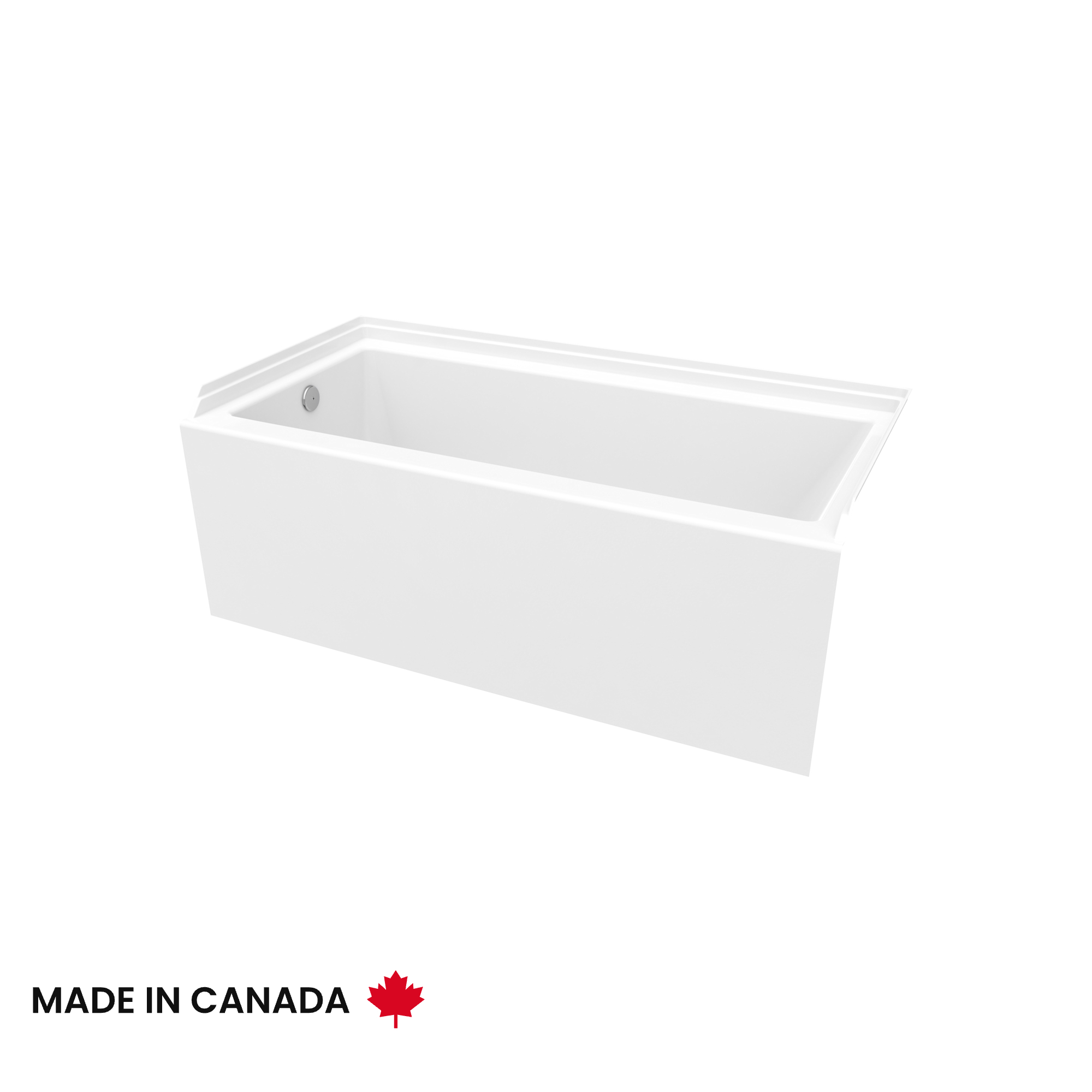 Rubix 6032 AFR DTF Acrylic Alcove Left-Hand Drain Bathtub in White ...
