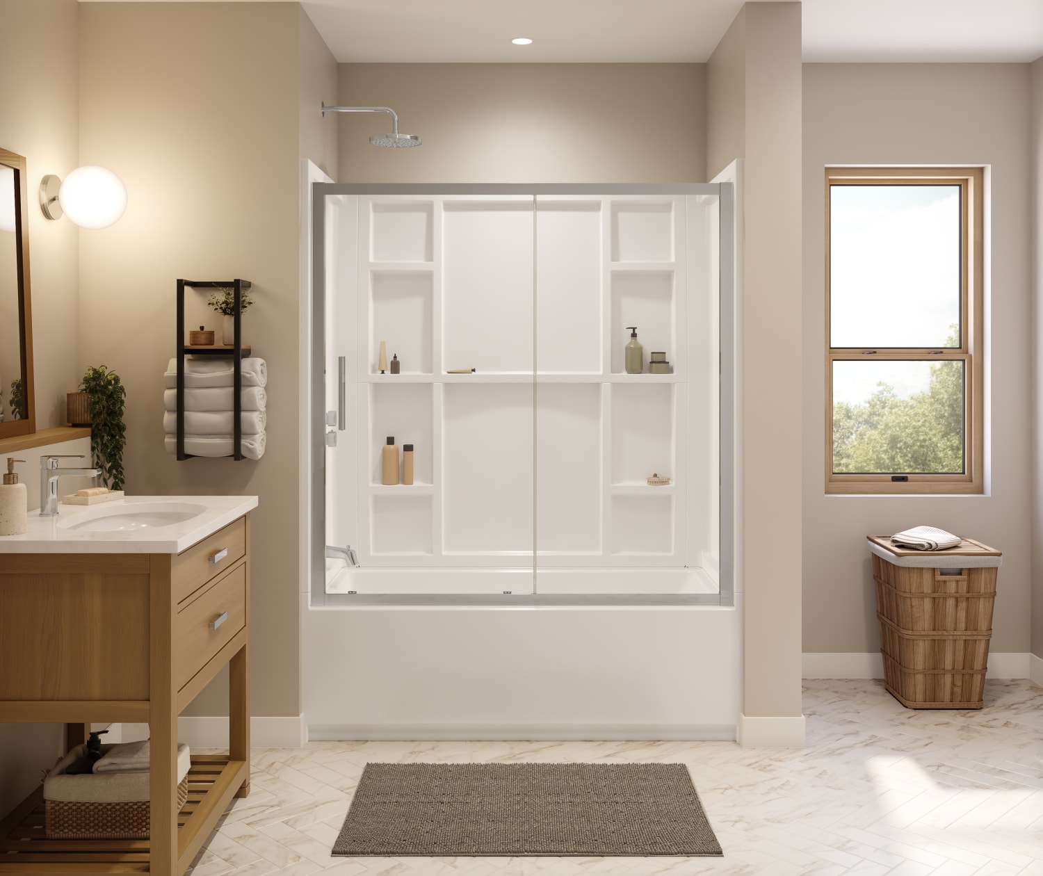 Interflo 6030 IFS Acrylic Alcove Left-hand Drain Bathtub in White ...