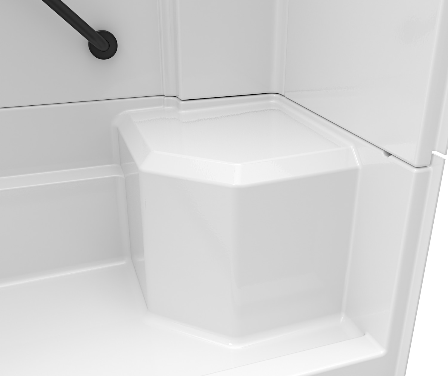 Ramer 60 x 32 AcrylX Alcove Right-Hand Drain Four-Piece Shower in White ...