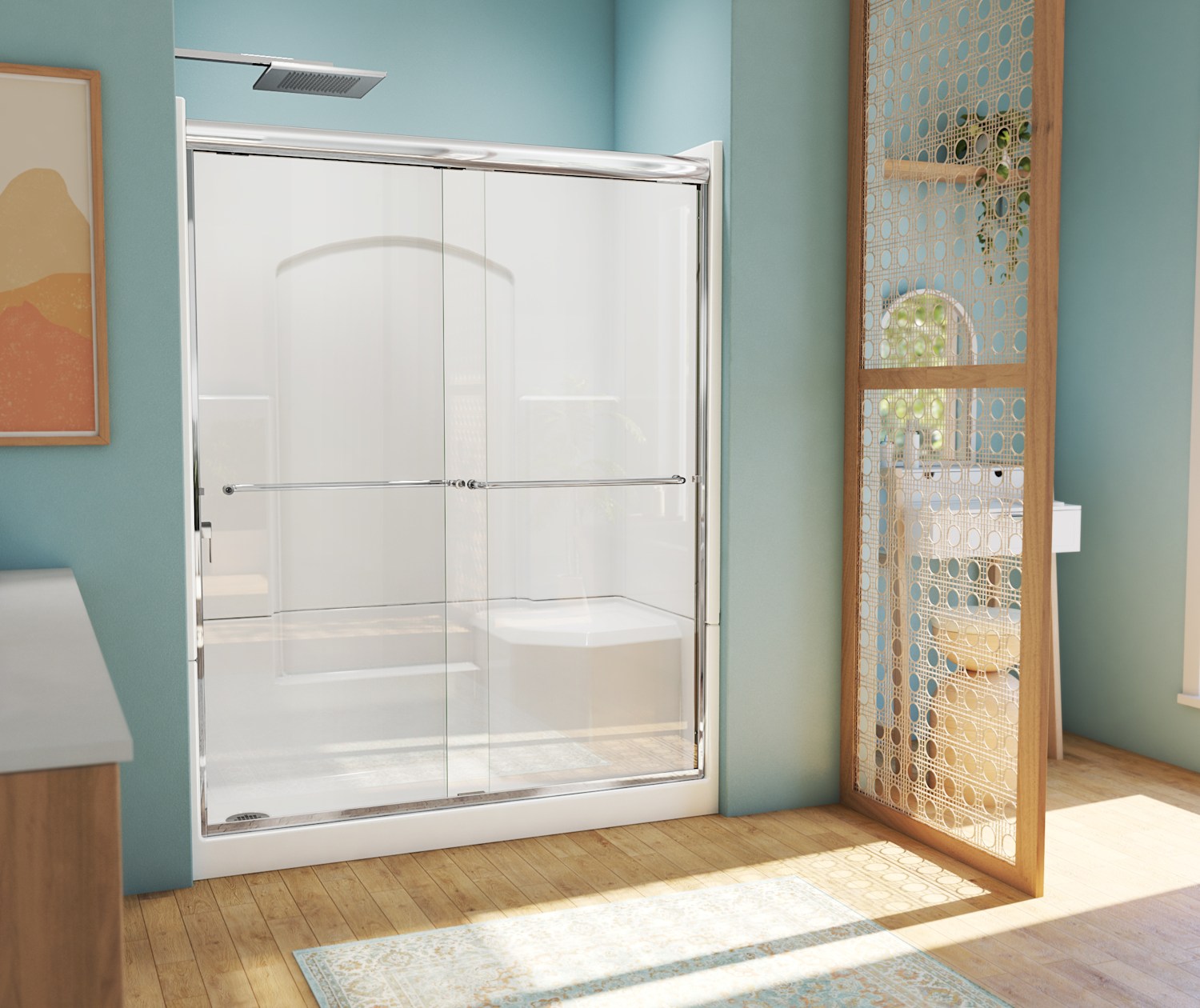 Slayden 60 x 32 AcrylX Alcove Right-Hand Drain Four-Piece Shower in ...