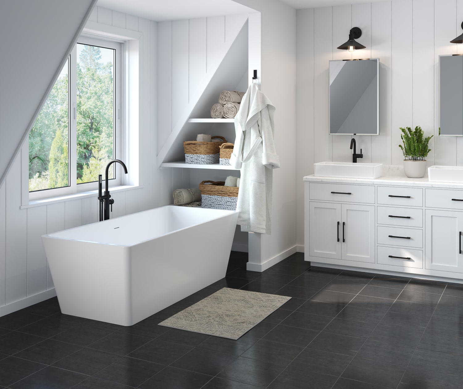 Nakuru 67 x 31 Acrylic Freestanding Rectangular Center Drain Bathtub in ...