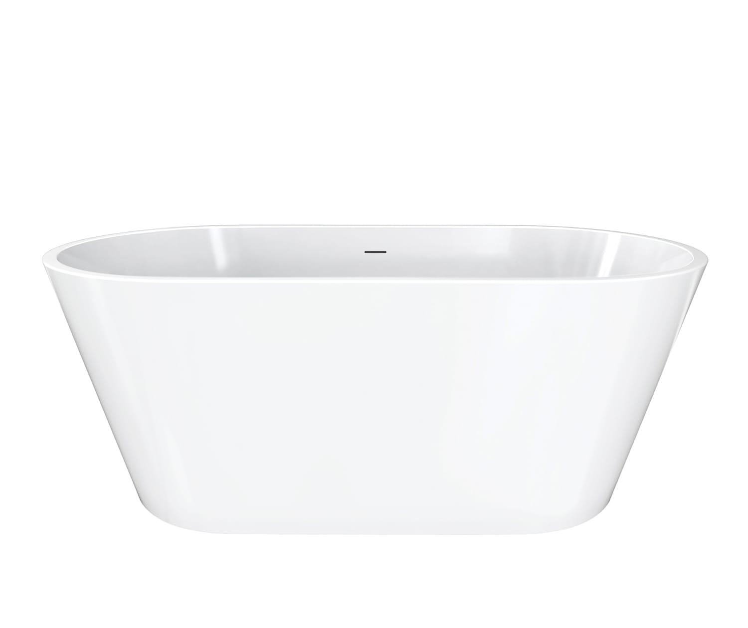Calinda 60 x 30 Acrylic Freestanding Oval Center Drain Bathtub in White ...