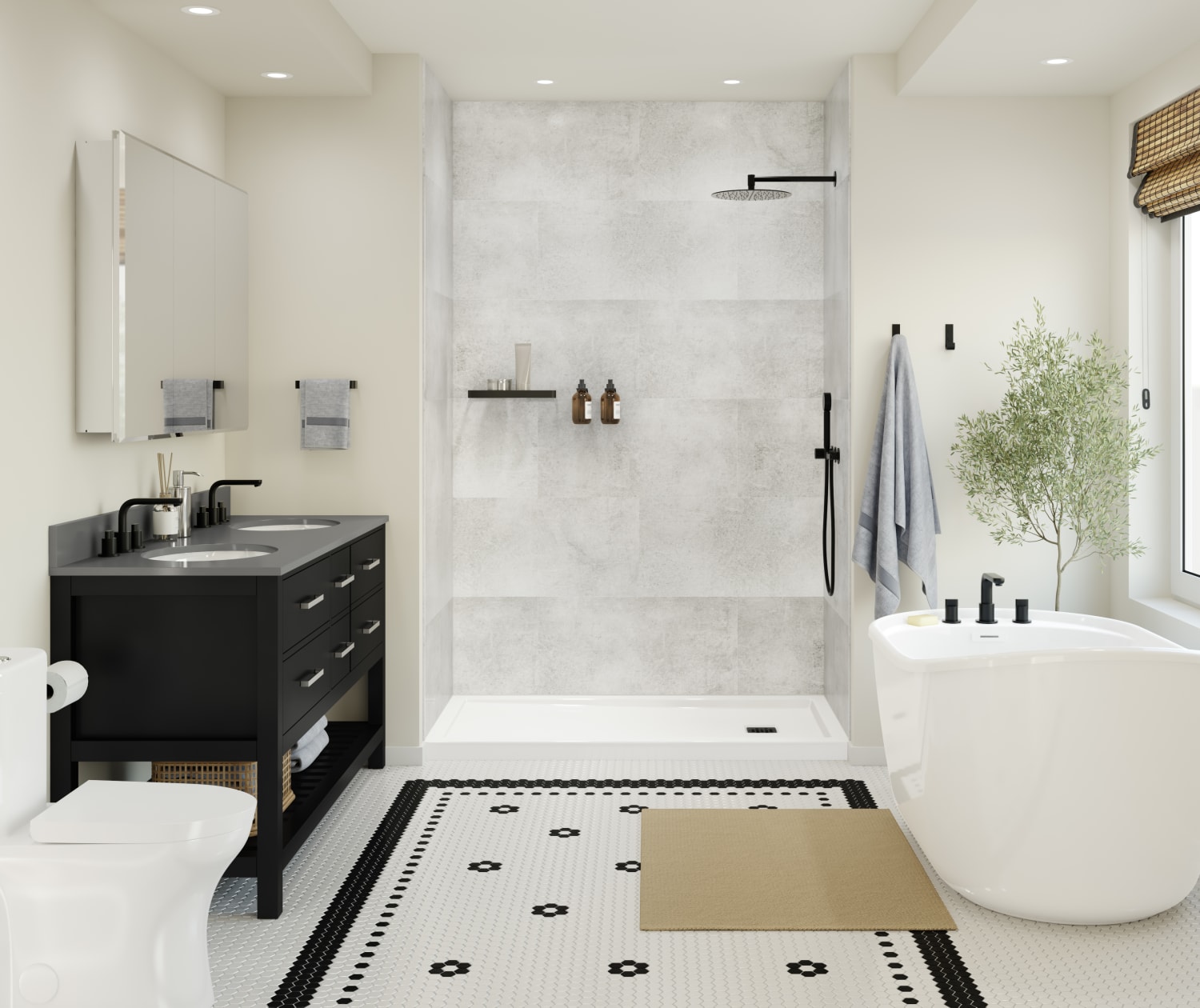 Manhattan Glue-up Wall Tiles 15.75 x 31.5 in. In Concrete Grey | Wall ...