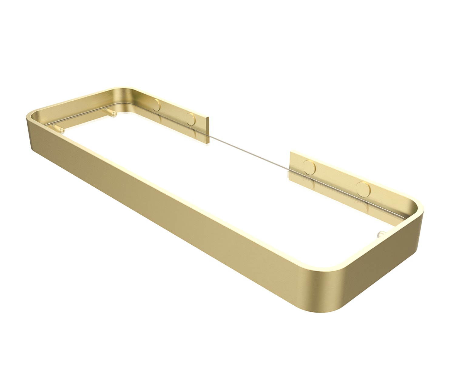 Manhattan Rectangular Shelf with Glass in Brushed Gold | Accessory, Maax