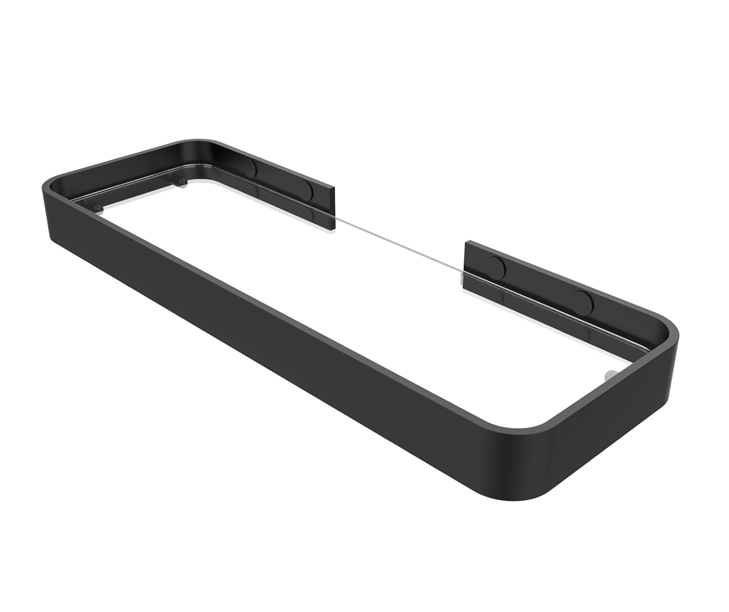 Manhattan Rectangular Shelf with Glass in Matte Black | Accessory, Maax