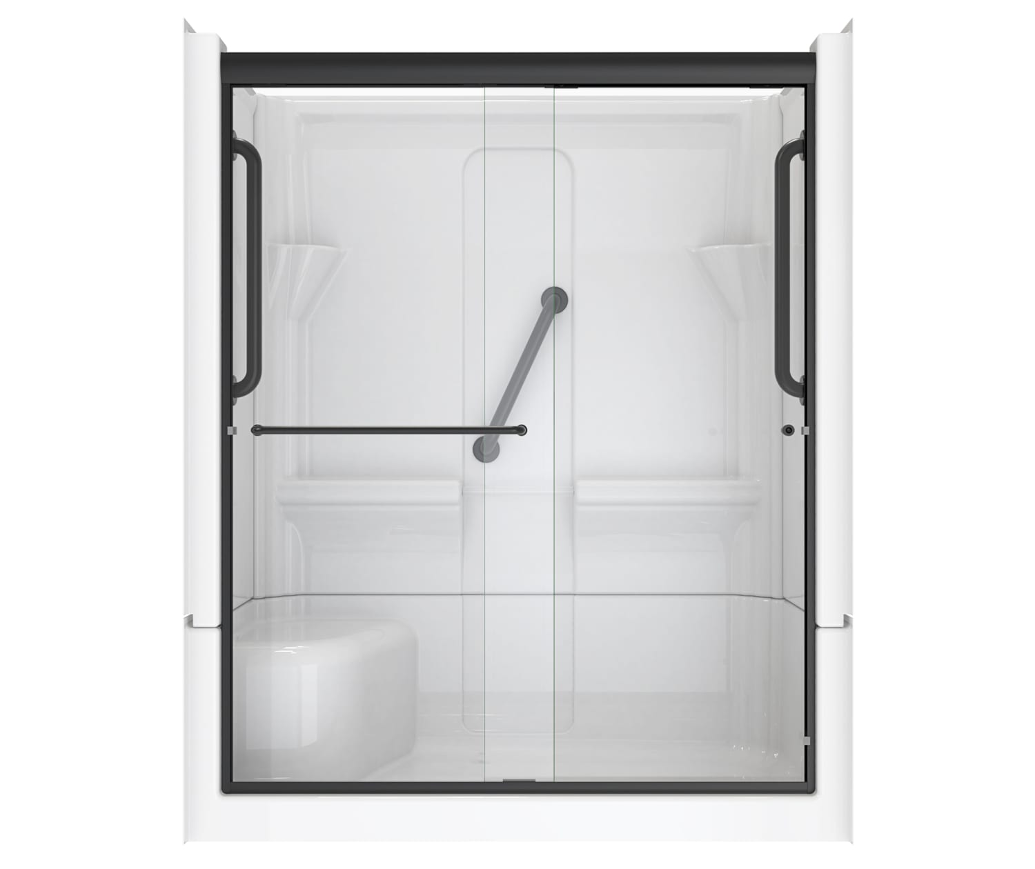 Almedia 60 X 30 AcrylX Alcove Right-Hand Drain Four-Piece Shower in ...