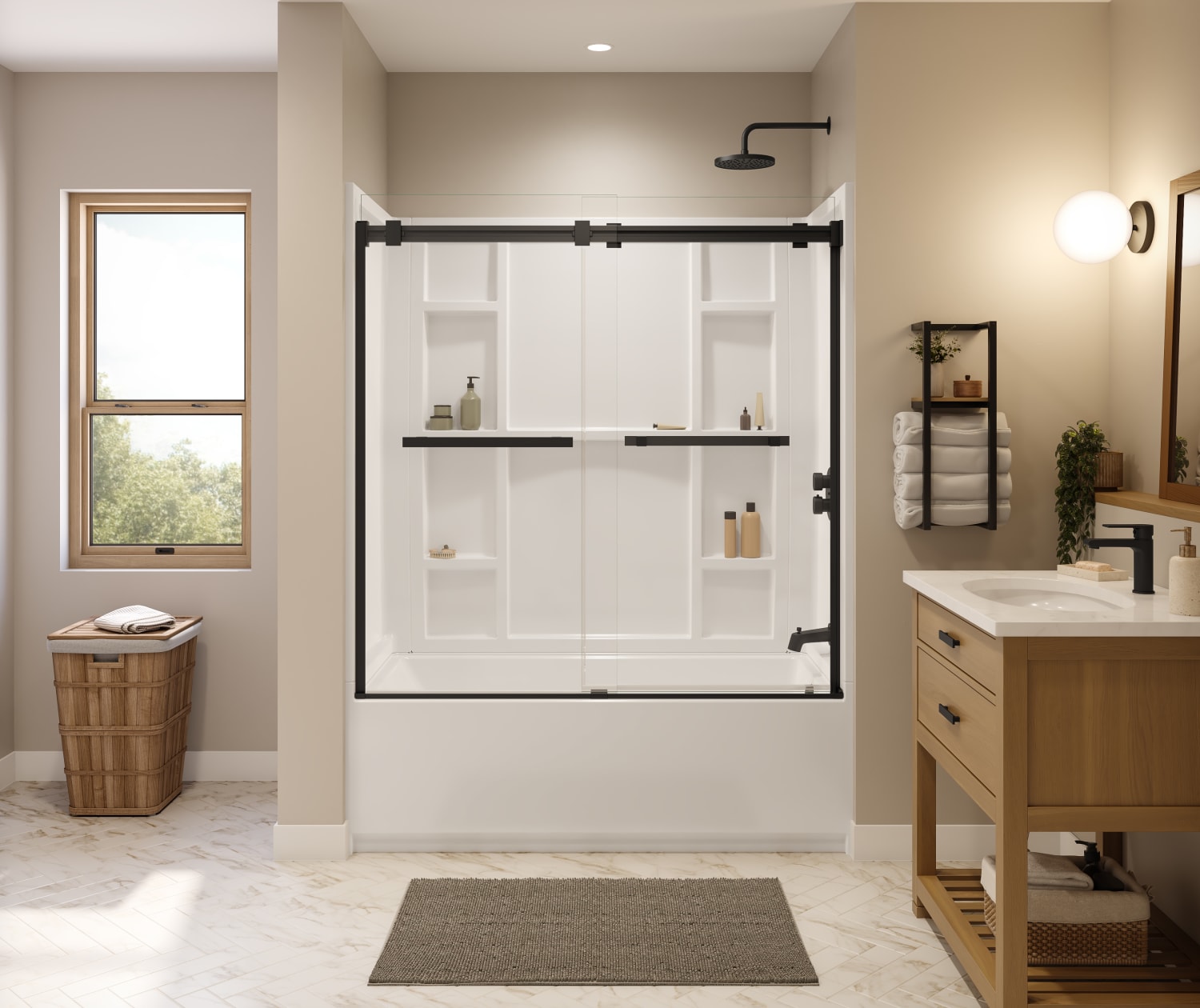 Interflo 6030 IFS Acrylic Alcove Right-hand Drain Bathtub in White ...