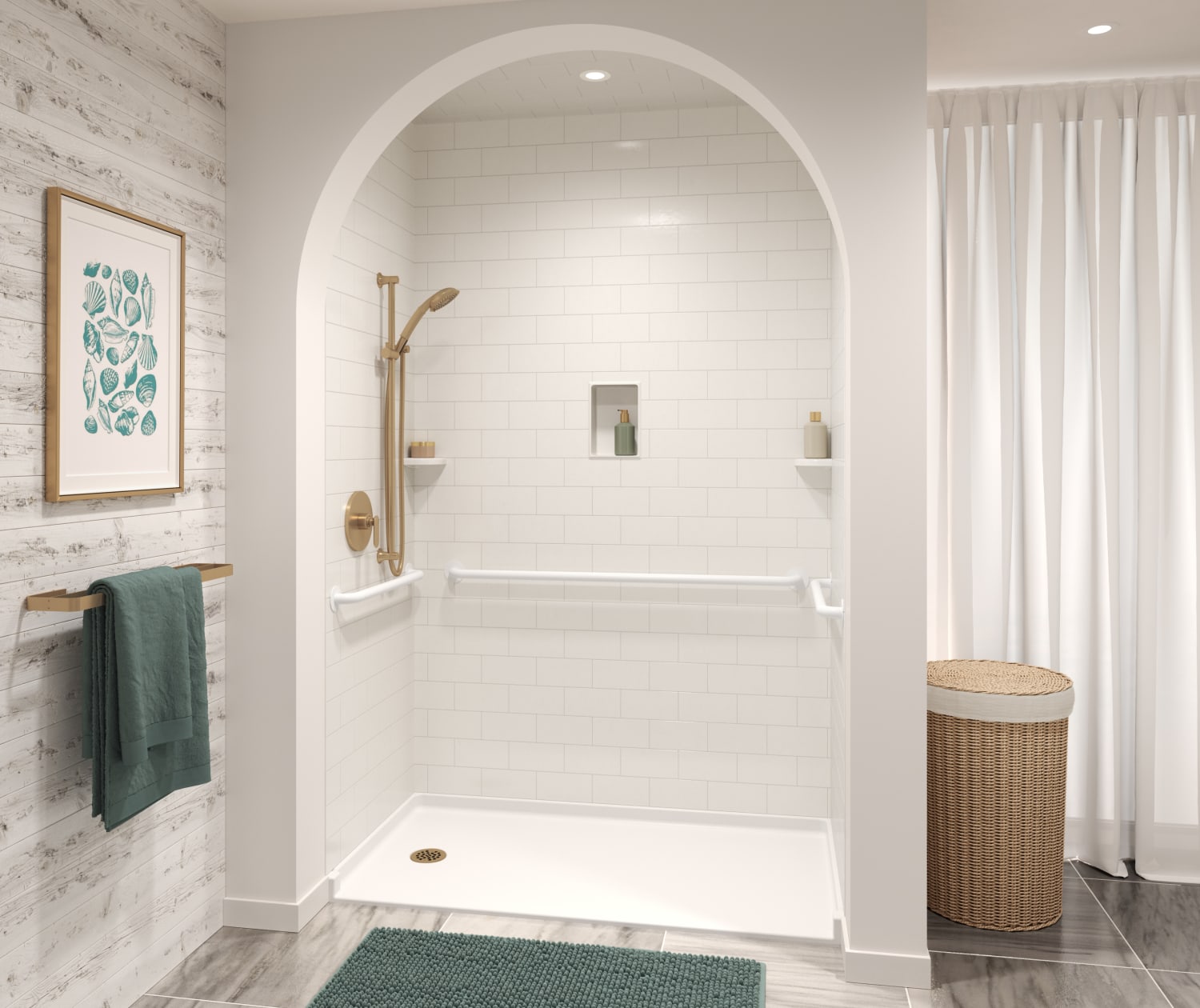 MTMK96-3462 34 x 62 x 96 Swanstone® Metro Subway Tile Glue up Bathtub ...