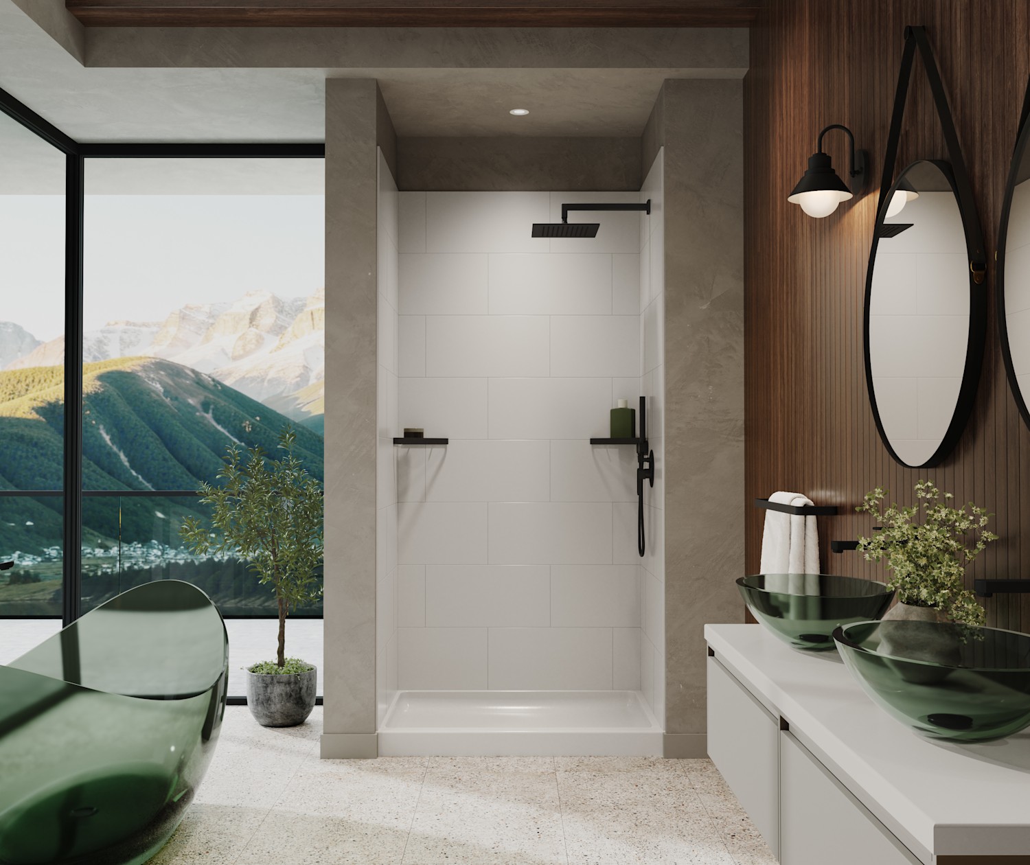 TSMK84-3636 36 x 36 x 84 Swanstone® Traditional Subway Tile Glue up ...