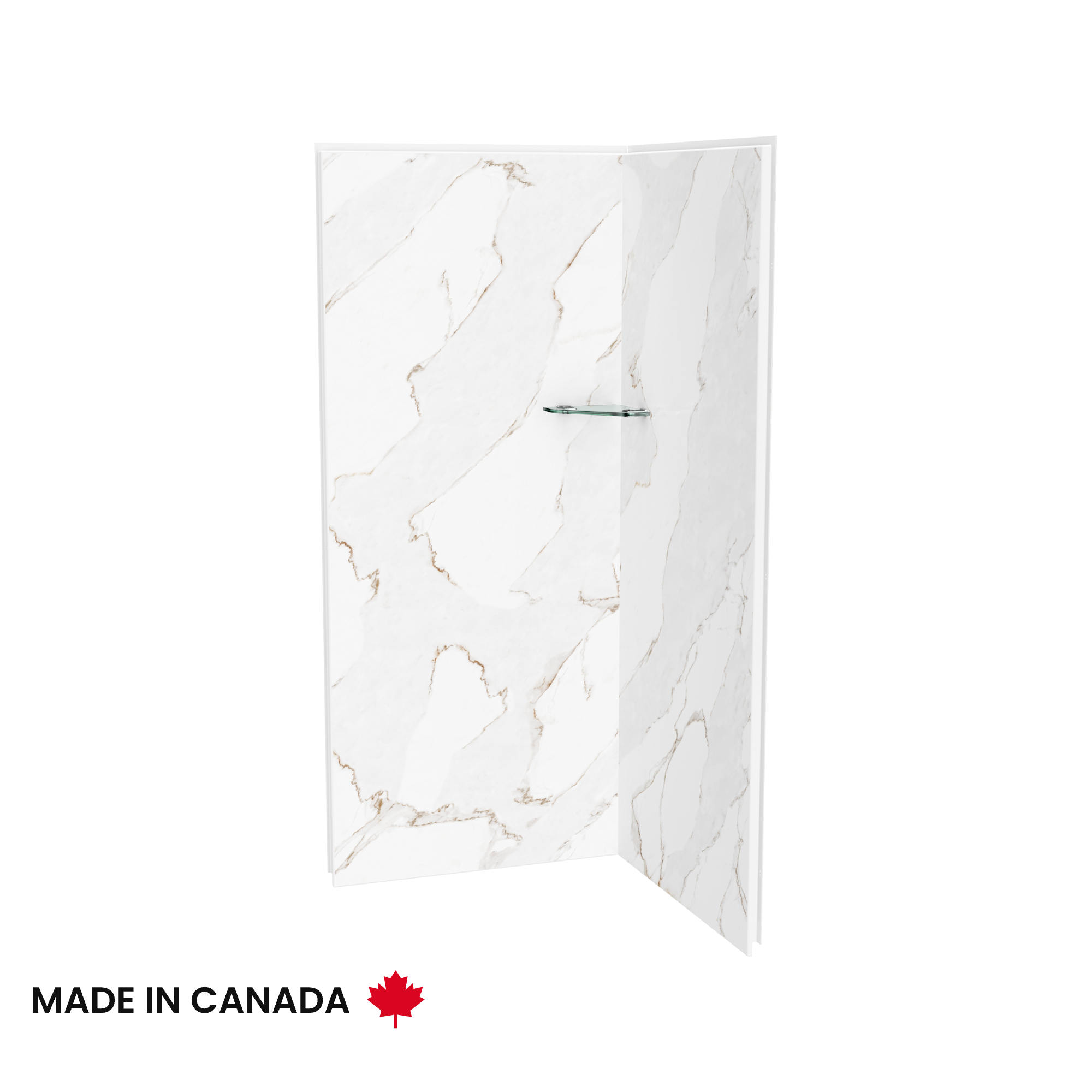 Utile 3636 Composite Direct-to-Stud Two-Piece Corner Shower Wall Kit in ...
