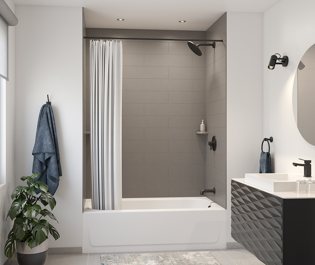Corian Shower Wall Kits WoodBridge 60" W X 32" L 96" H Matte White