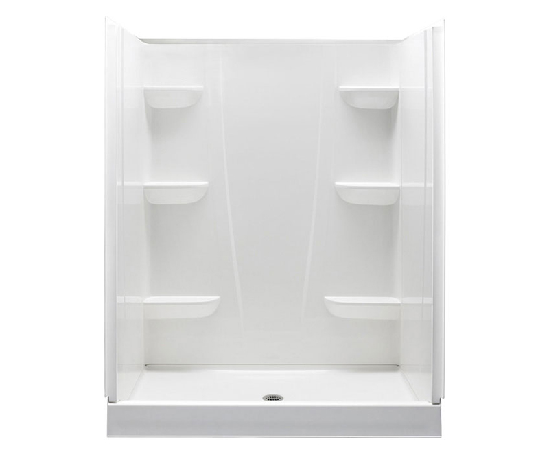 VP6034CS 60 x 34 Veritek™ Pro Alcove Center Drain Four-Piece Shower in ...