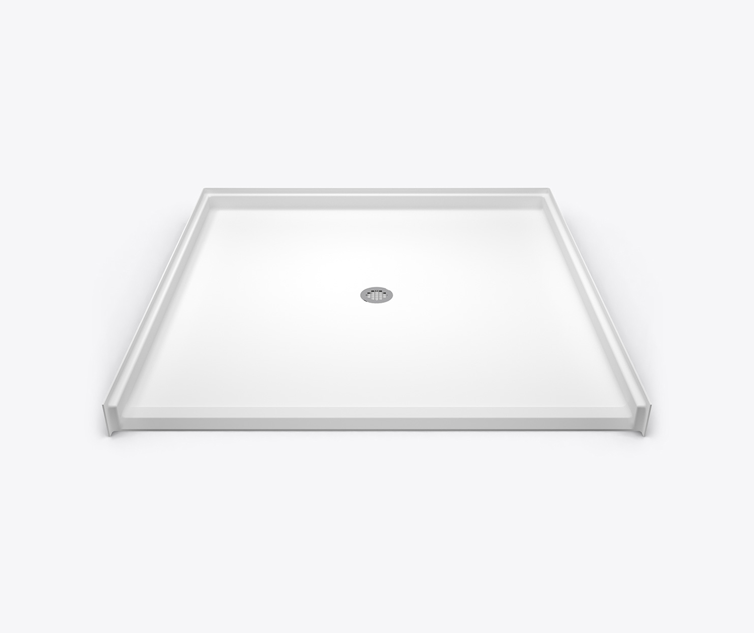 XSB 6060 BF COL C AcrylX Alcove Shower Base with Center Drain in White ...