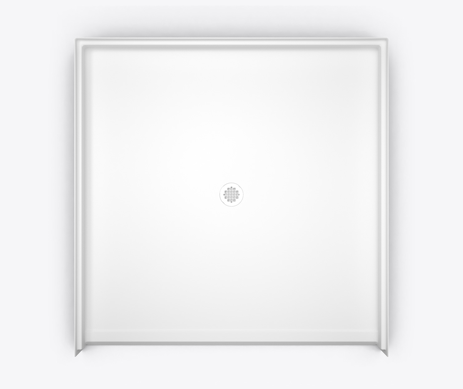 XSB 6060 BF COL C AcrylX Alcove Shower Base with Center Drain in White ...