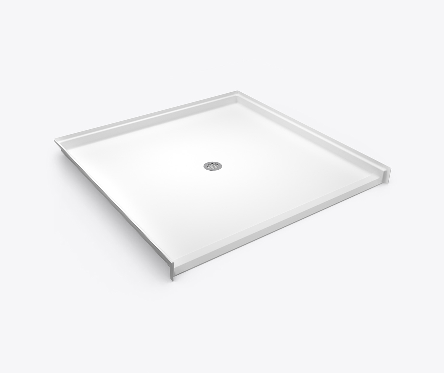 XSB 6060 BF COL C AcrylX Alcove Shower Base with Center Drain in White ...