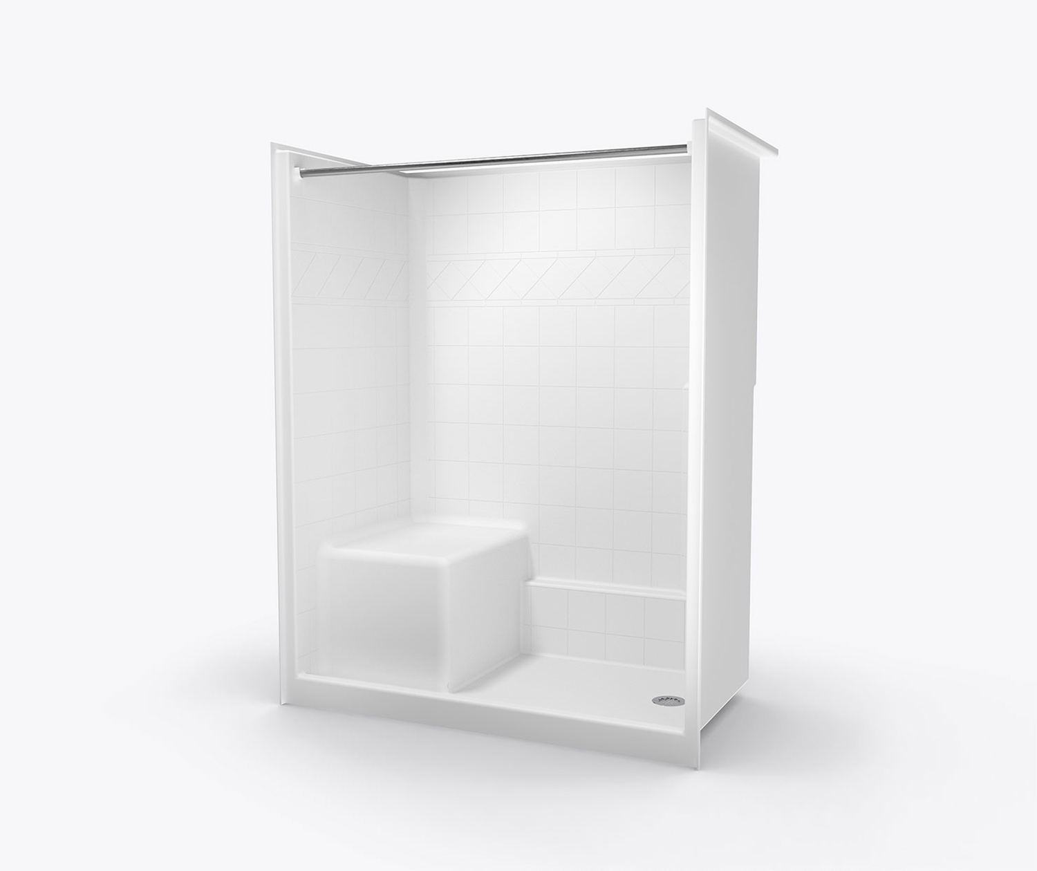 Sst Bf Solid Surface Alcove One Piece Shower With Center Drain In Hot Sex Picture