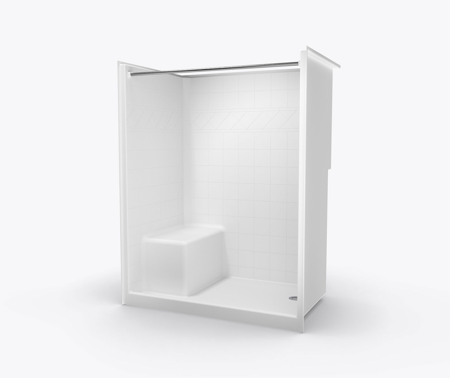 SST 6039 SH MS Solid Surface Alcove One-Piece Shower with Right Hand ...