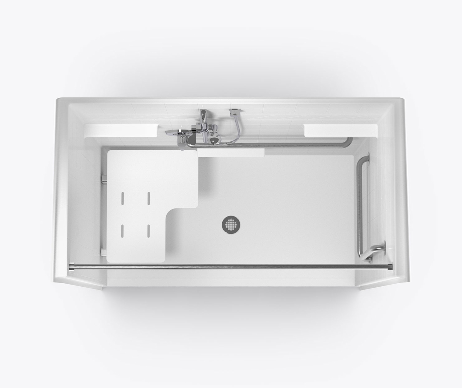 SST 6334 BF Solid Surface Alcove One-Piece Shower with Right Hand Drain ...