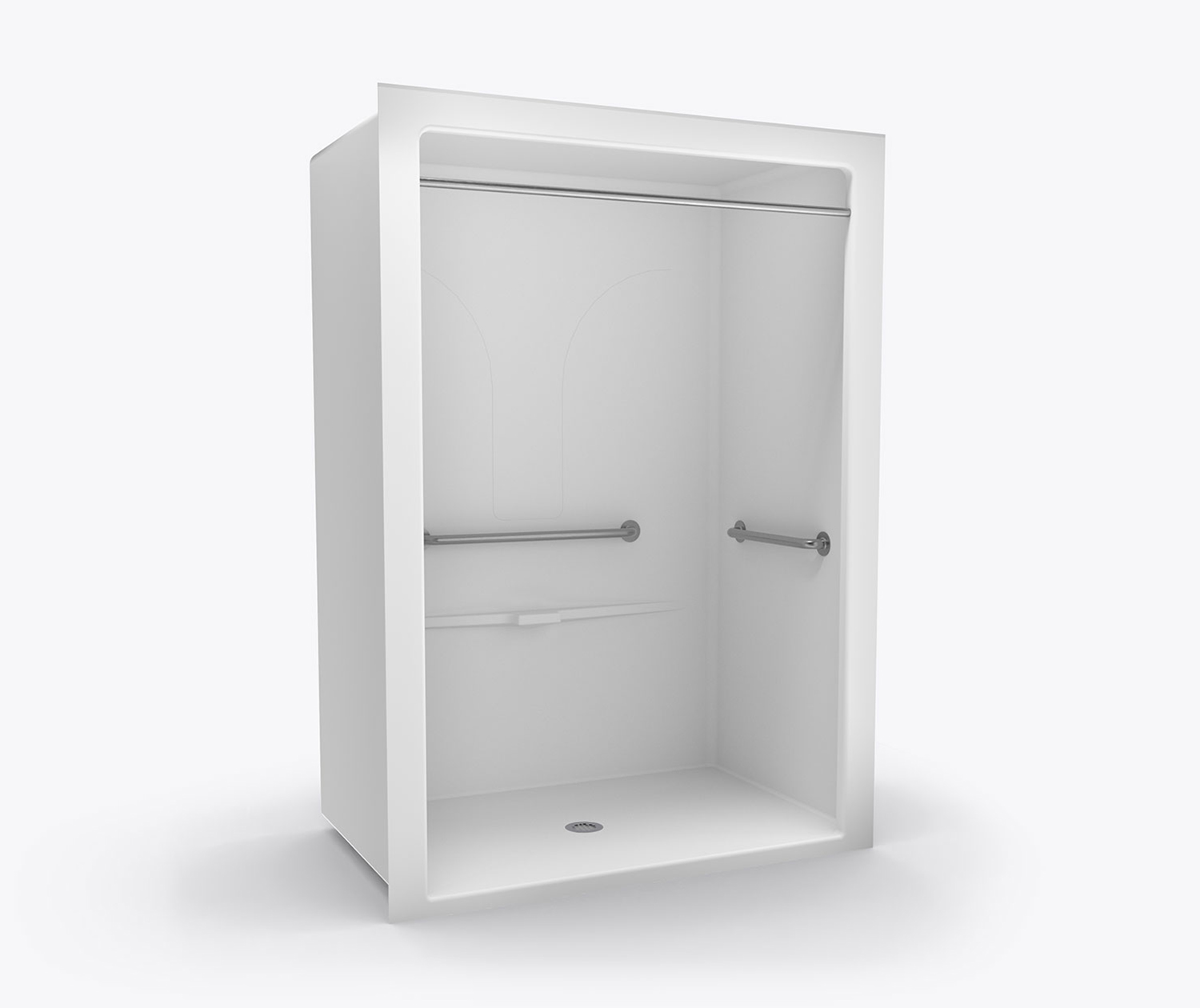 MAAX 410006-543-001-000 B3Round 6036 Acrylic Corner Right Shower Base in White with Anti-slip ...