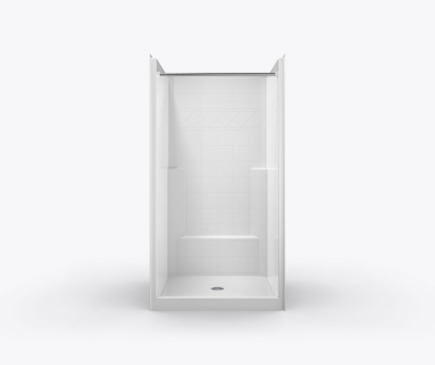 XST 4242 SH AcrylX Alcove One-Piece Shower with Center Drain in Bone ...