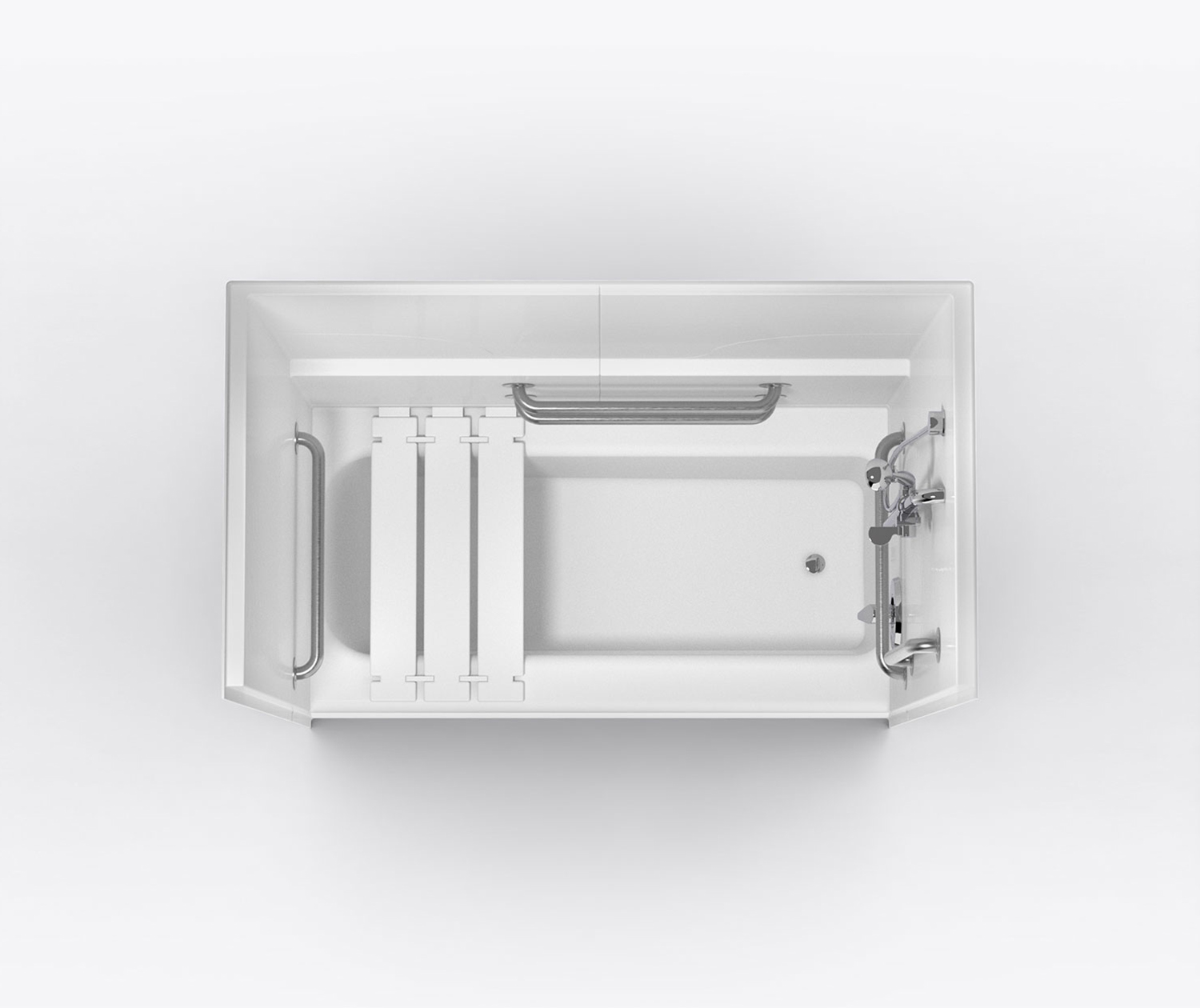 SSS 3260 TS FB 3P MAS Solid Surface Alcove Three-Piece Tub Shower with ...