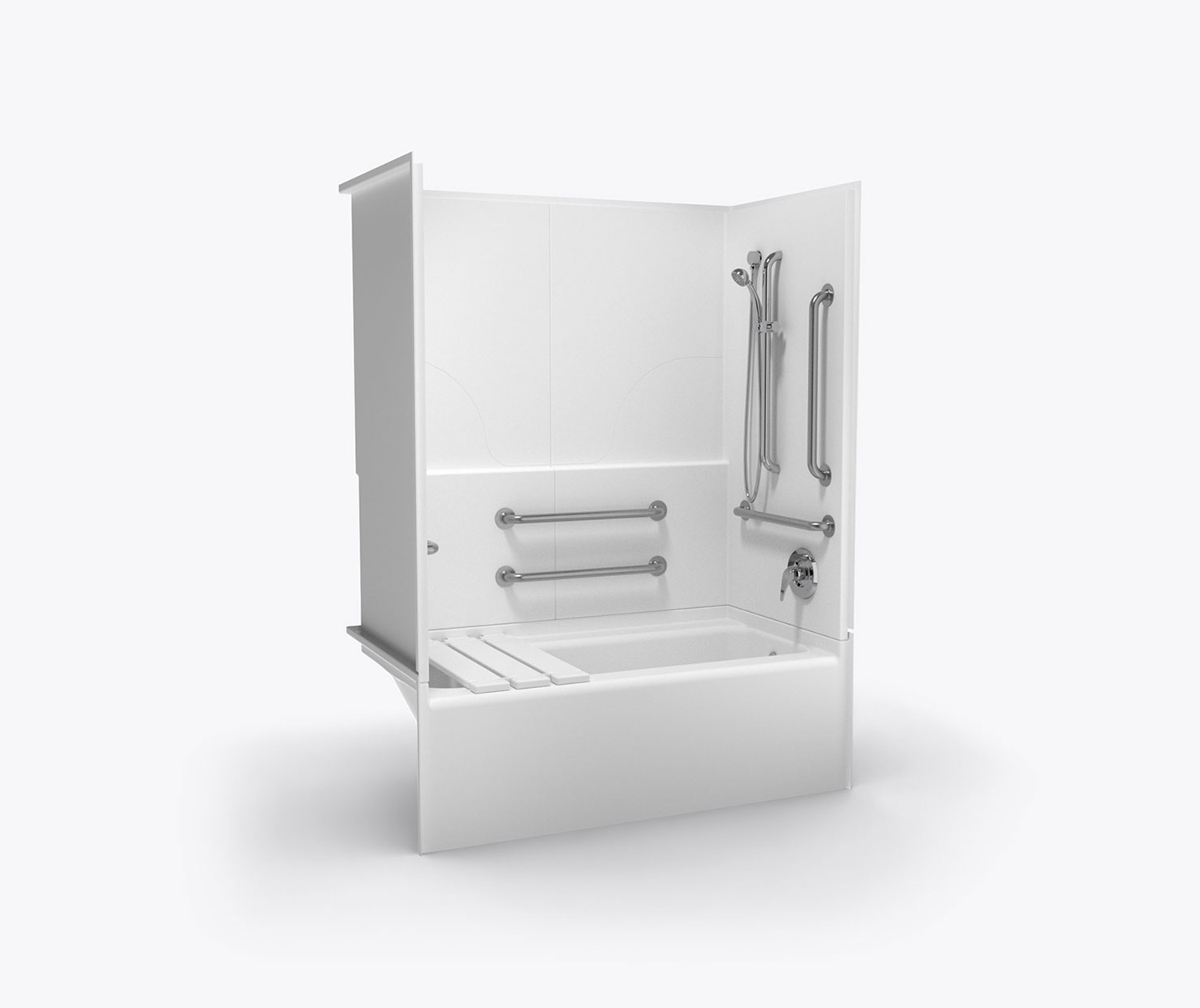 SSS 3260 TS FB 3P MAS Solid Surface Alcove Three-Piece Tub Shower with ...