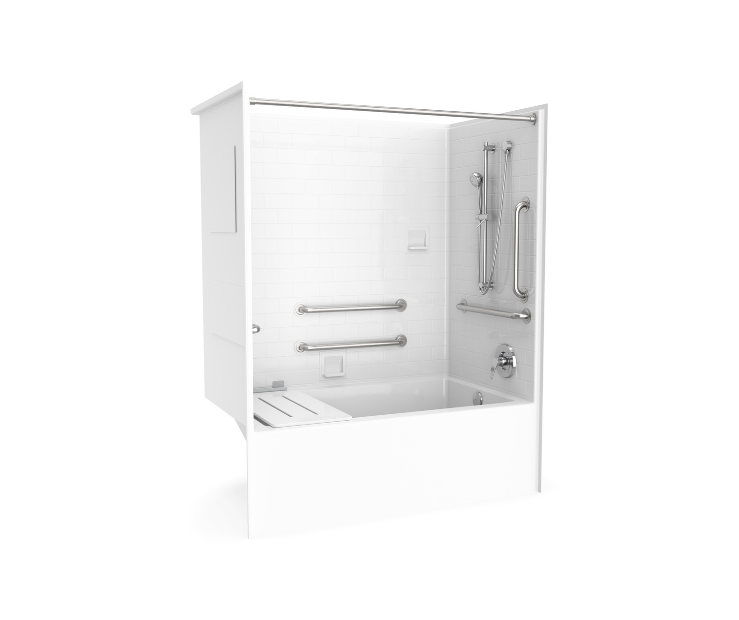 MP8036STL 60 x 36 AcrylX One-Piece Alcove Left-Hand Drain Tub Shower in ...