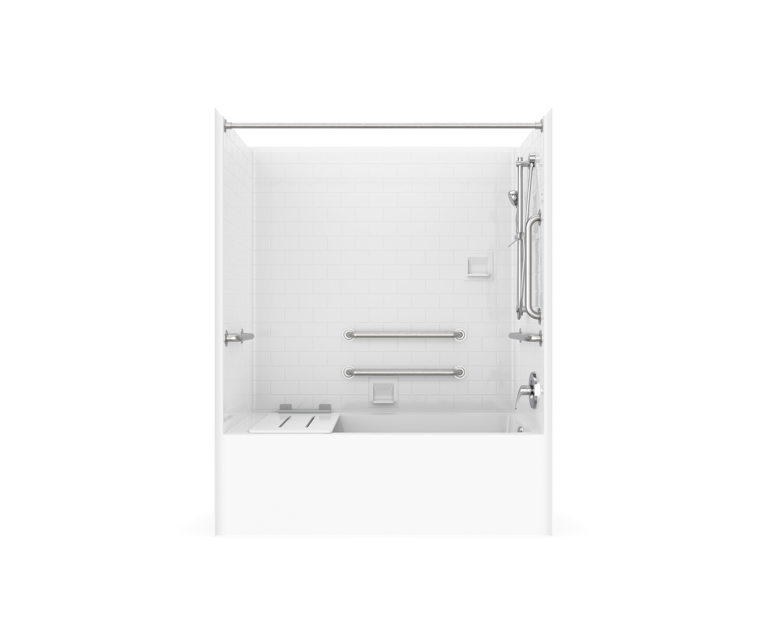 MP8036STL 60 x 36 AcrylX One-Piece Alcove Left-Hand Drain Tub Shower in ...