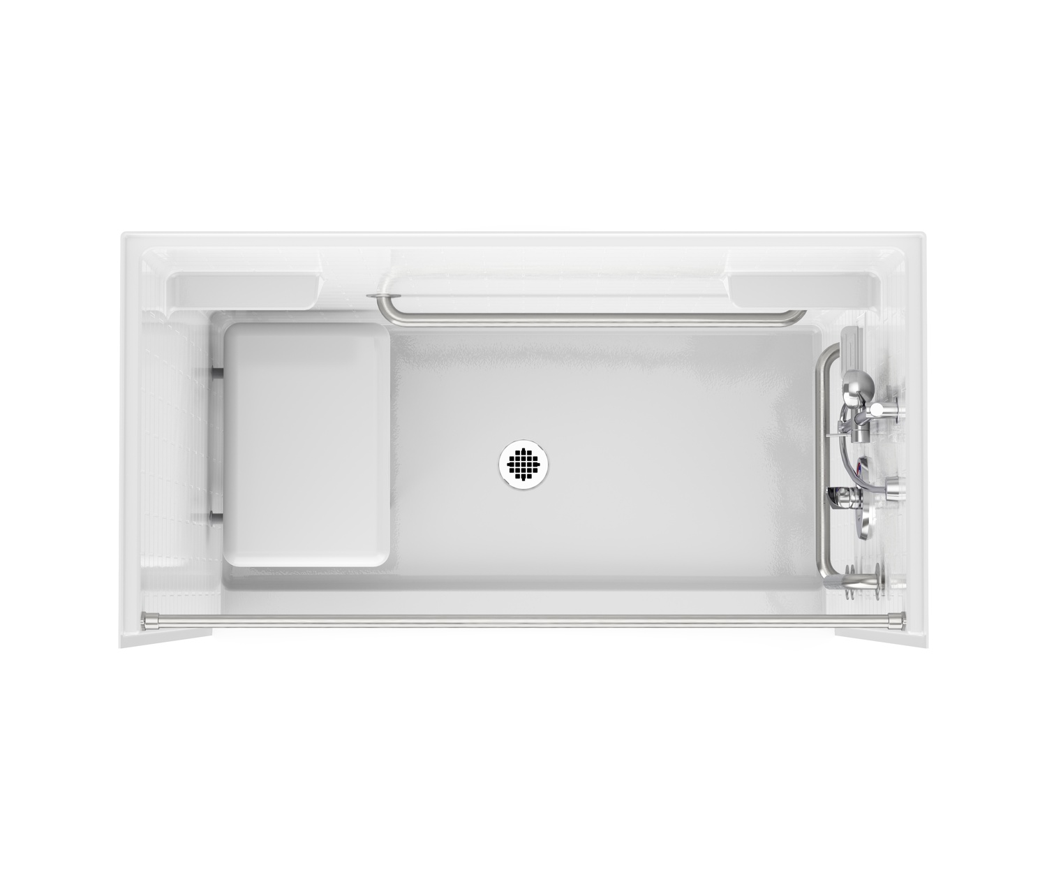 MP8630STX 60 x 30 AcrylX One-Piece Alcove Center Drain Shower in White ...