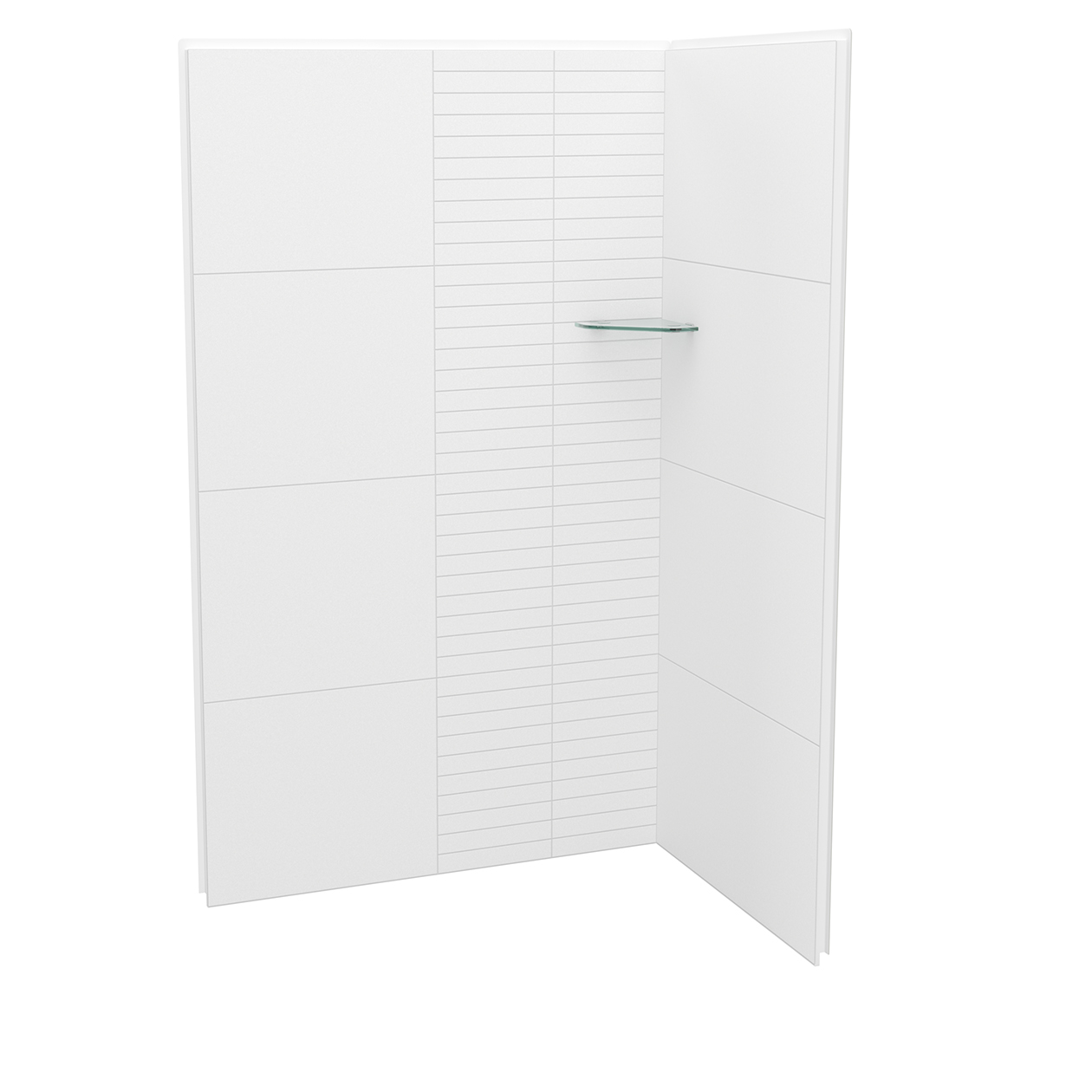 Utile 4832 Composite Direct-to-Stud Two-Piece Corner Shower Wall Kit in ...