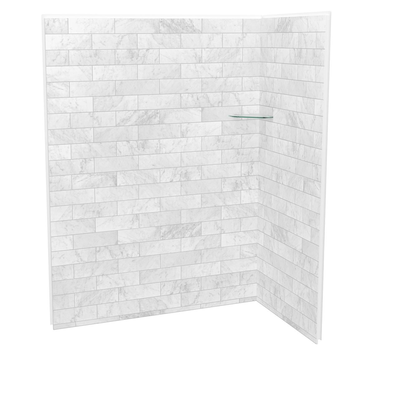 Utile 6036 Composite Direct-to-Stud Two-Piece Corner Shower Wall Kit in ...