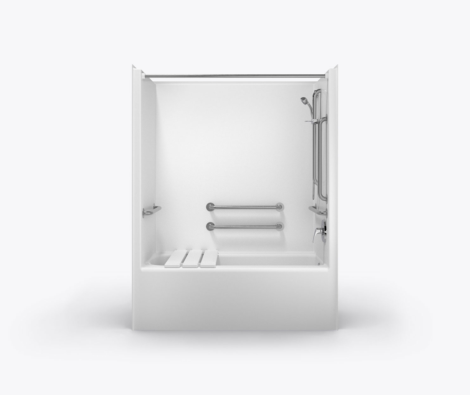XSS 6092 TS MAS AcrylX Alcove One-Piece Tub Shower with Center Drain in White | Tub Shower ...