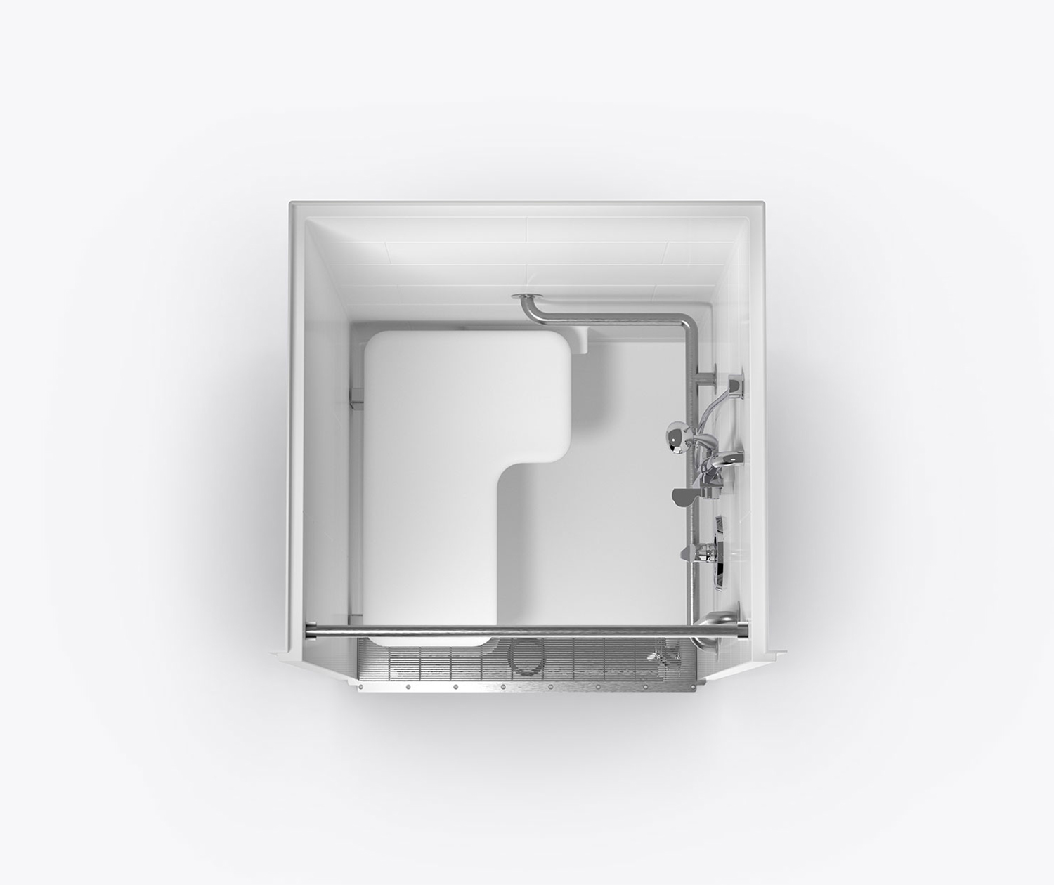 XST 3838 TR.75 1P RF AcrylX Alcove One-Piece Shower in White with ...