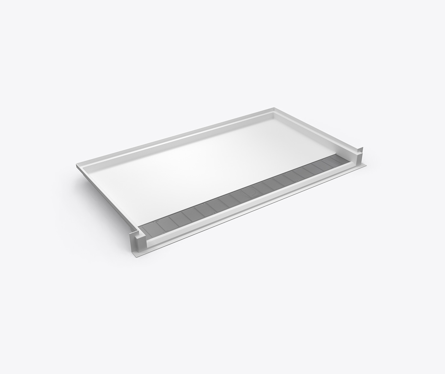 XSB 6236 TR COL AcrylX Alcove Shower Base in White with Trench Drain ...