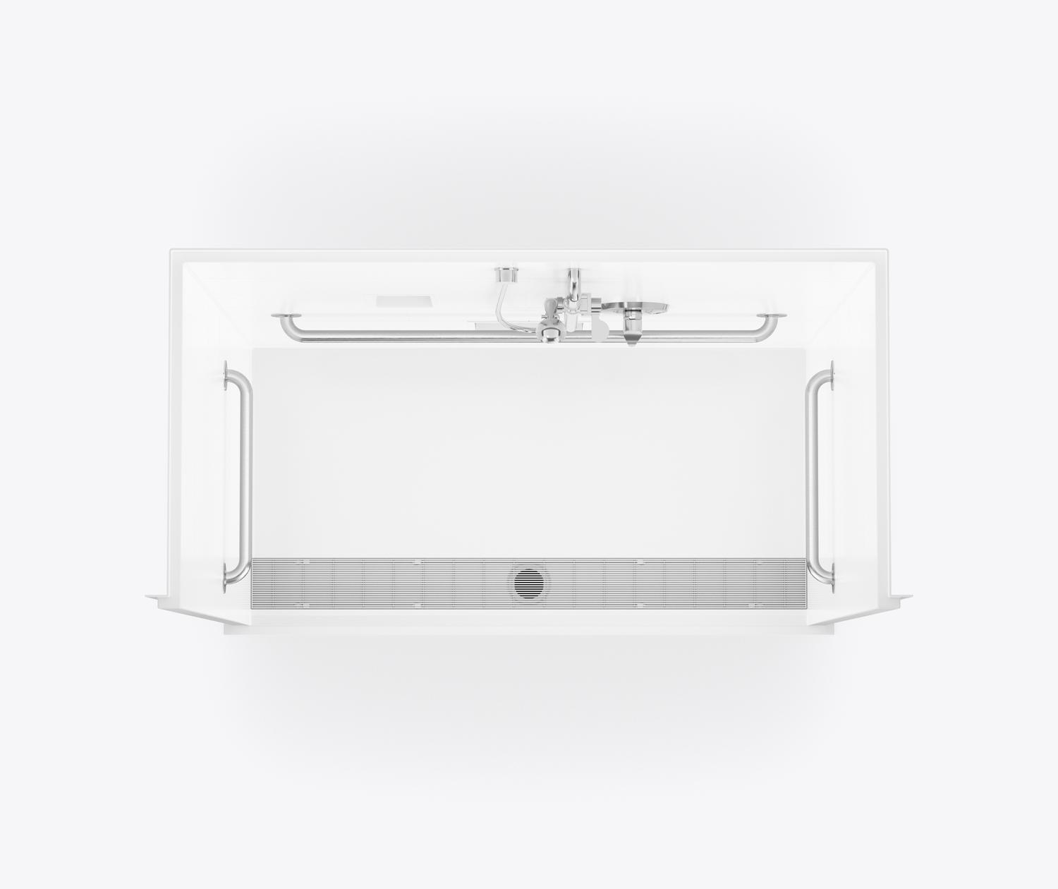 XST 6232 TR COL AcrylX Alcove One-Piece Shower in Bone with Trench ...