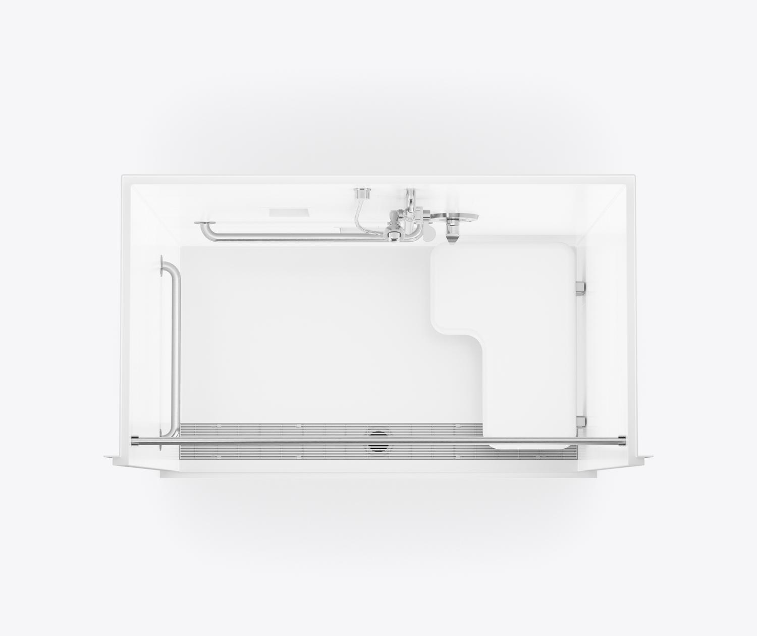 XST 6236 TR COL AcrylX Alcove One-Piece Shower in White with Trench ...