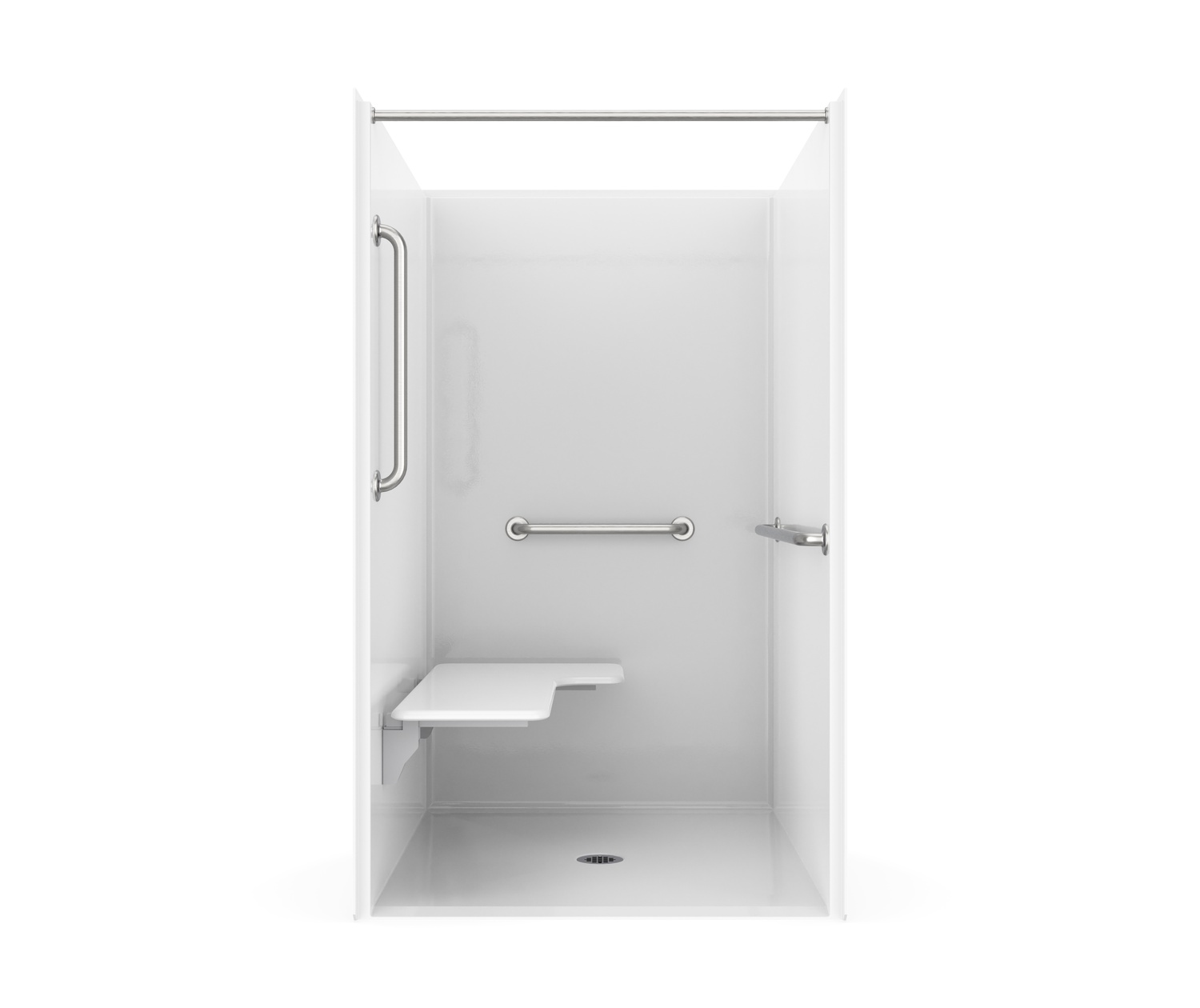 XSS 4248 BF AcrylX Alcove One-Piece Shower with Center Drain in White | Shower, ComfortDesigns