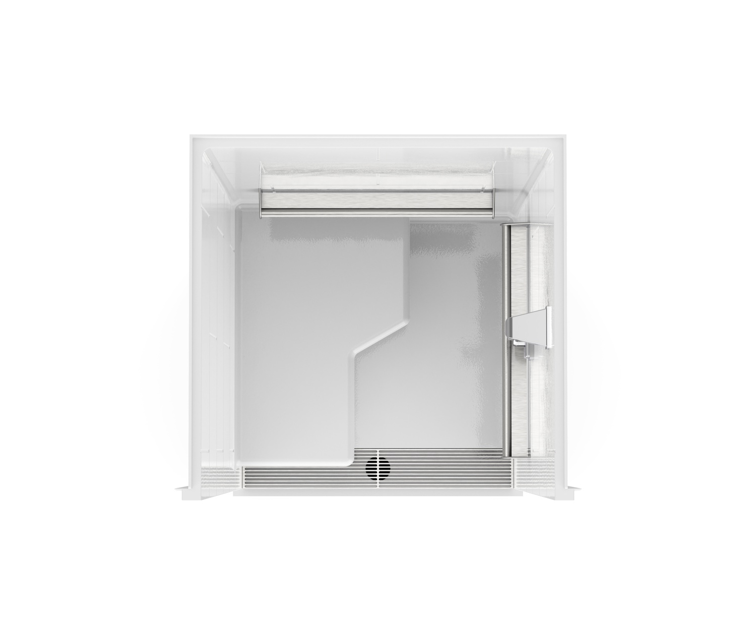 Xst 3838 Tr75 Ms Rf Phyc Acrylx Alcove One Piece Shower In White With Trench Drain Shower