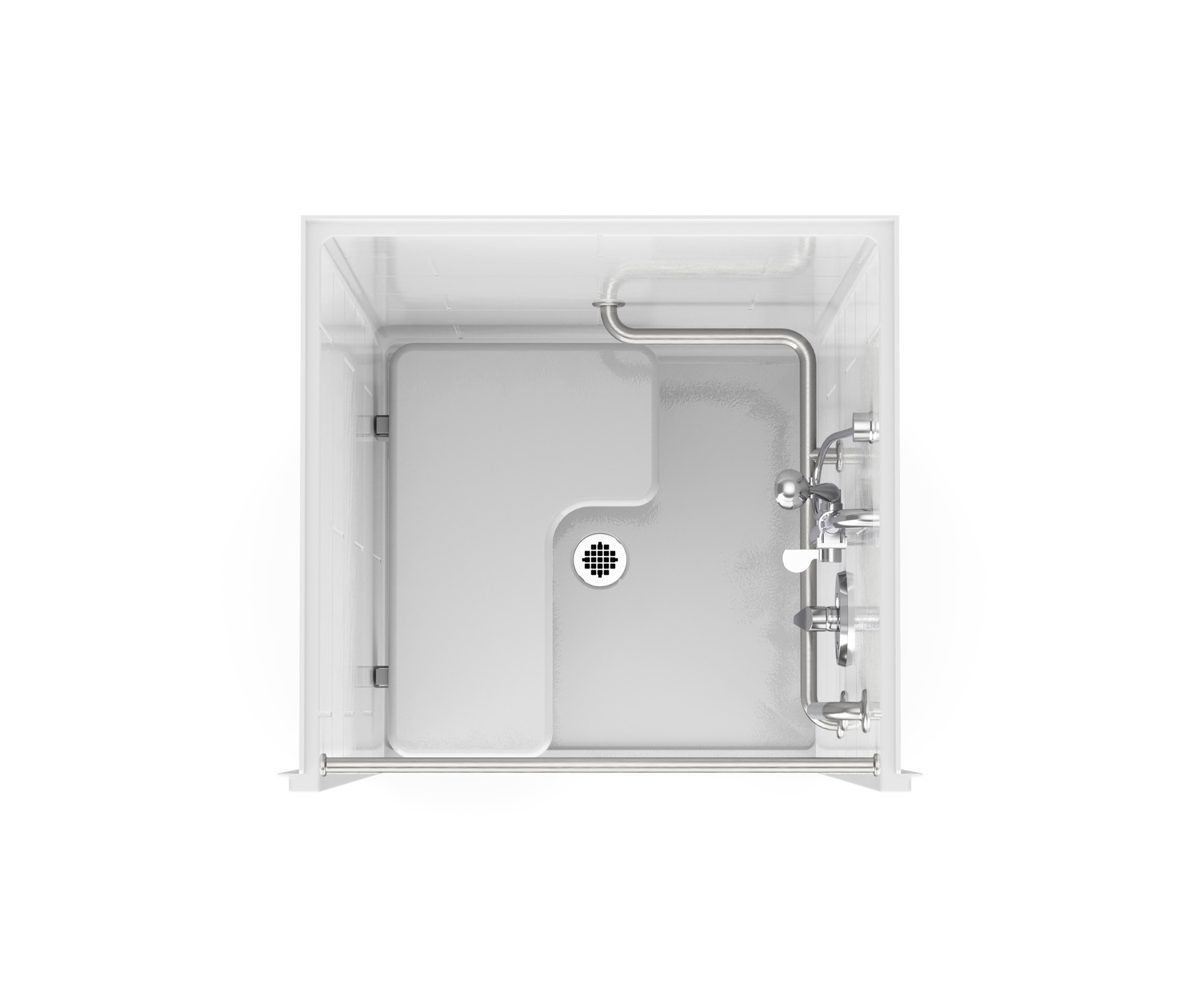 XST 3838 BF 1.0 RRF ANSI - B AcrylX Alcove One-Piece Shower with Center ...