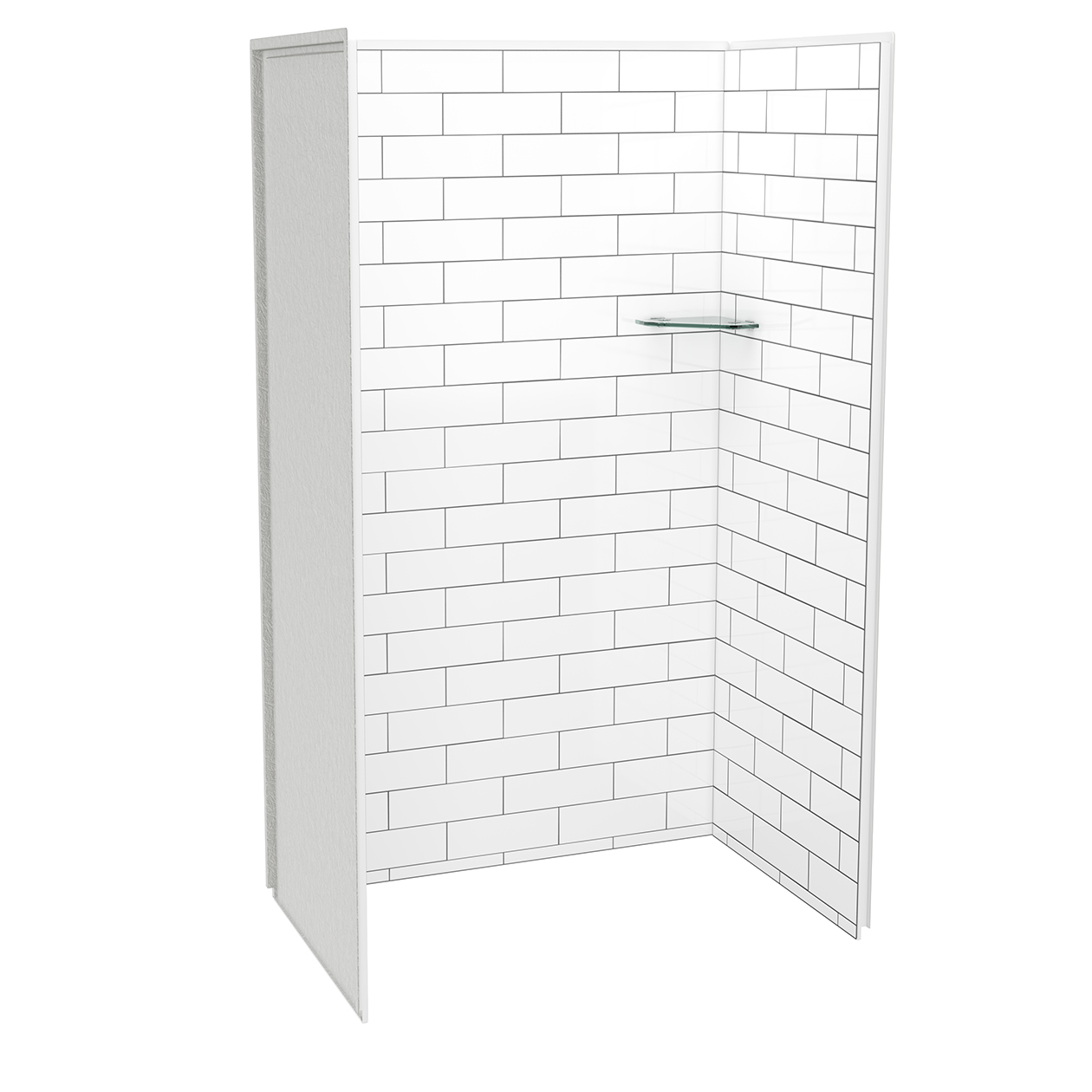 Utile 4832 Composite Direct-to-Stud Three-Piece Alcove Shower Wall Kit ...