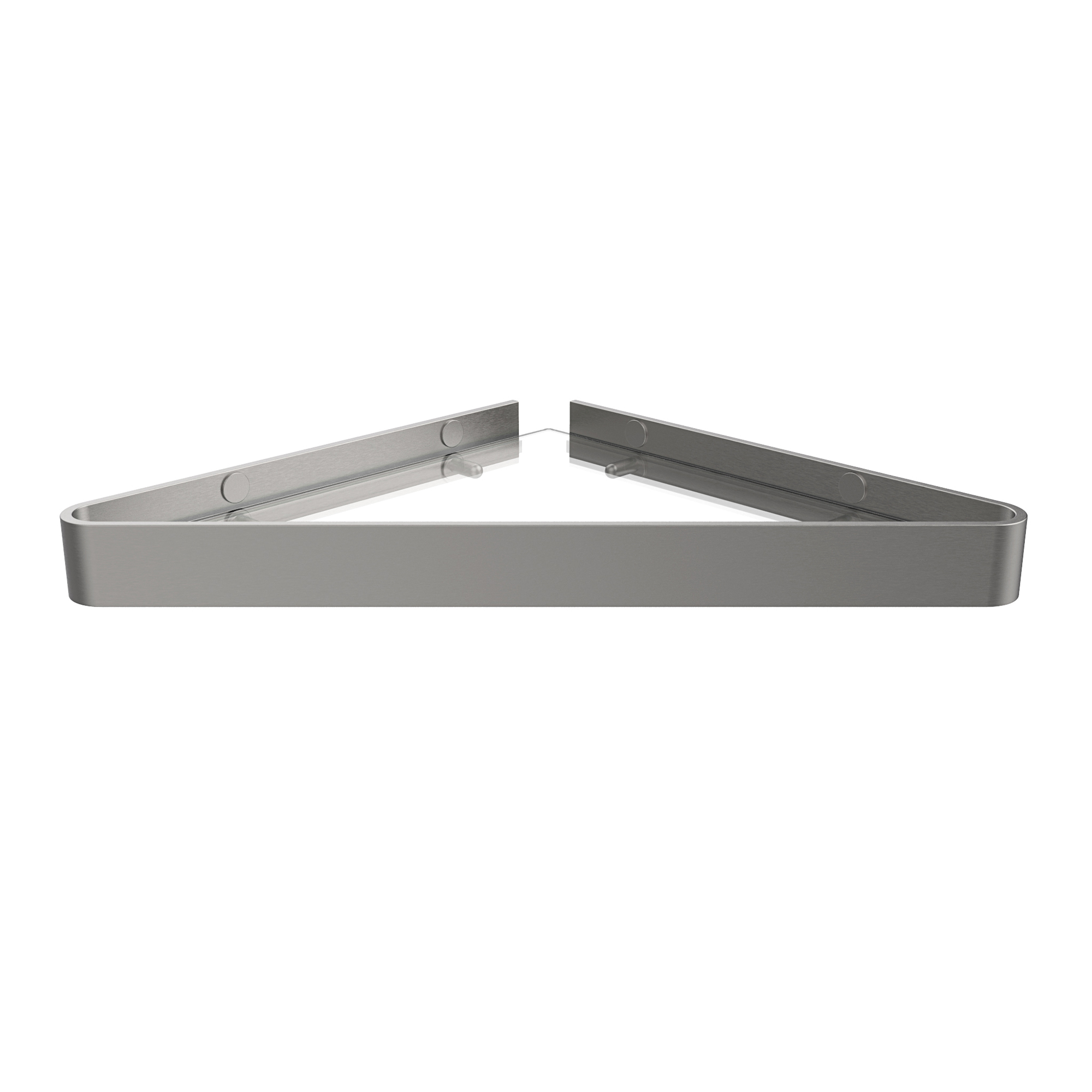 Manhattan Corner Shelf with Glass in Brushed Chrome | Accessory, Maax