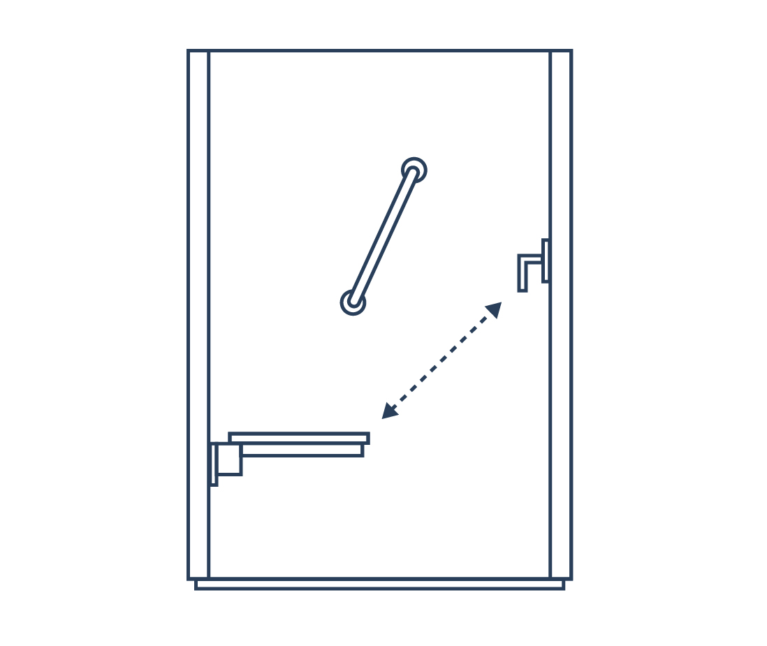 Ada Transfer Shower 40 1/4" X 38 1/2" Freedom ADA Transfer Shower