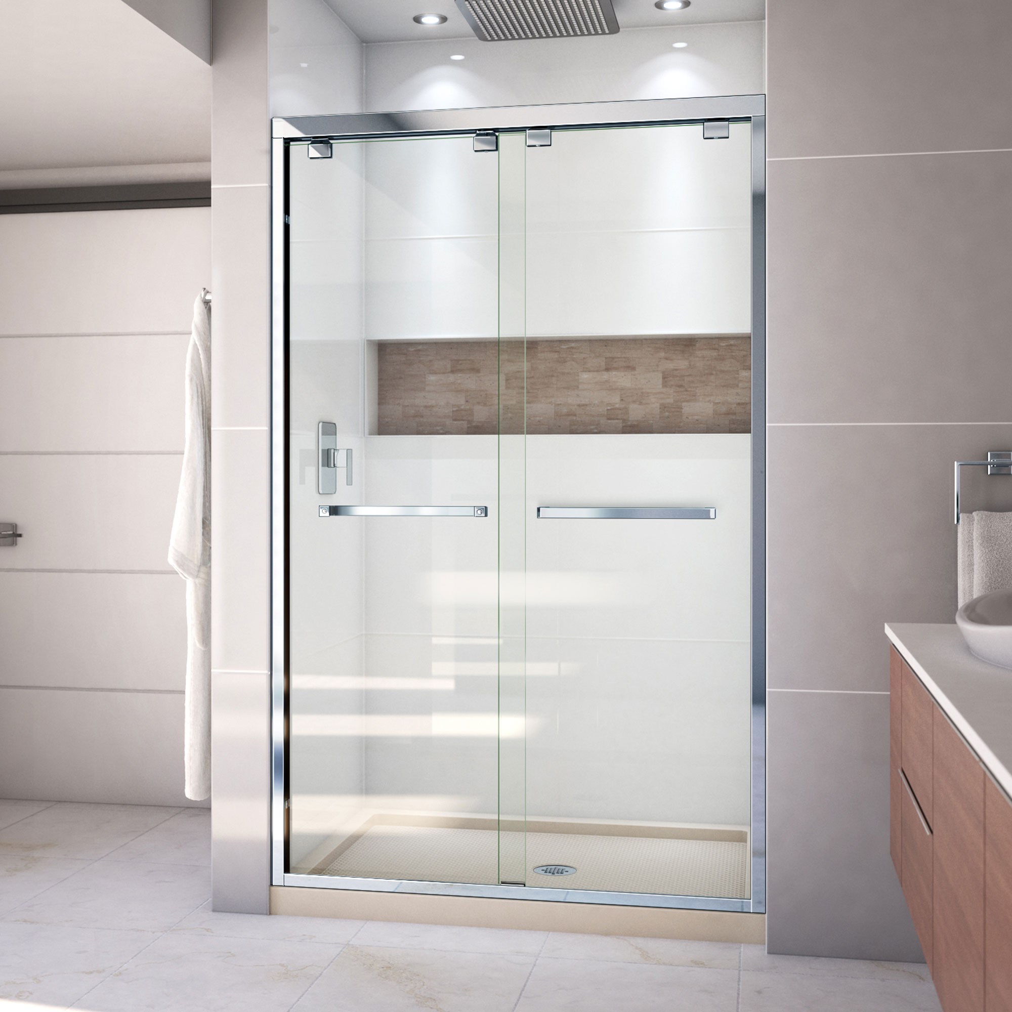 DreamLine Encore 36 inch D x 48 inch W x 78 3/4 inch H Semi-Frameless ...